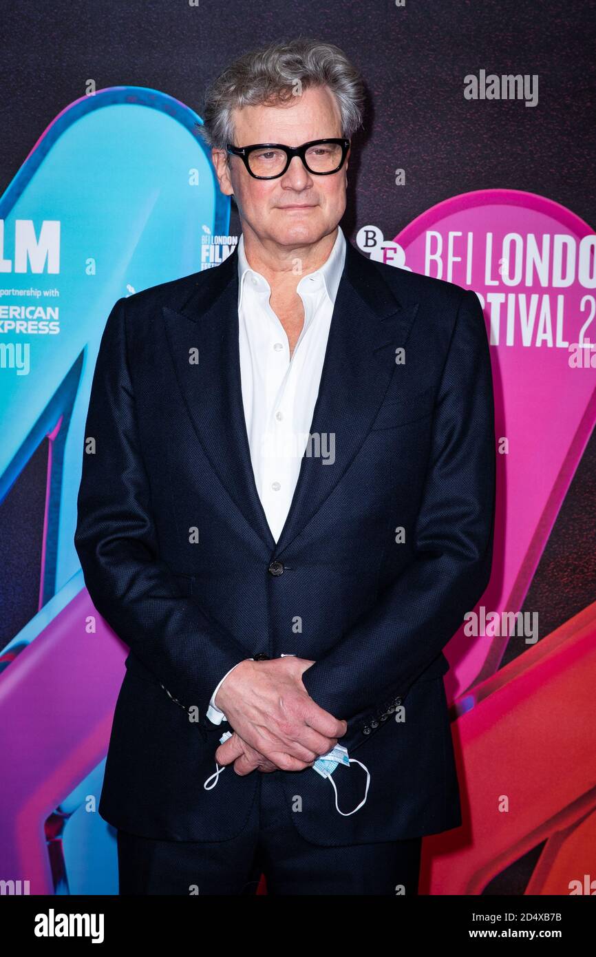 Actor Colin Firth arrives at the BFI London Film Festival screening of ...