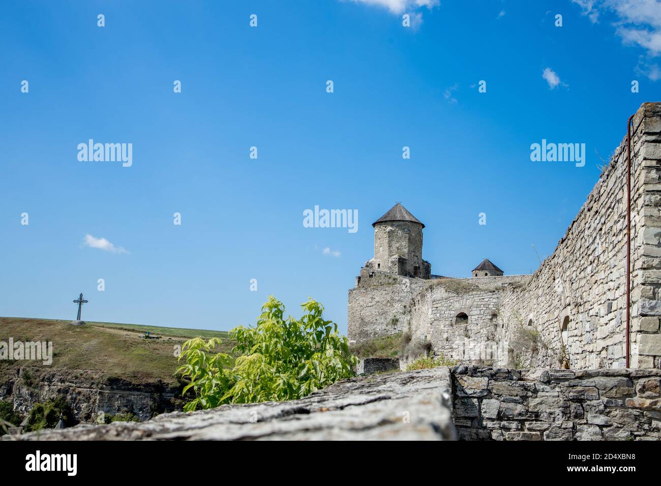 August 12, 2020 Kamenets Podolsk: Scenic summer view of ancient ...