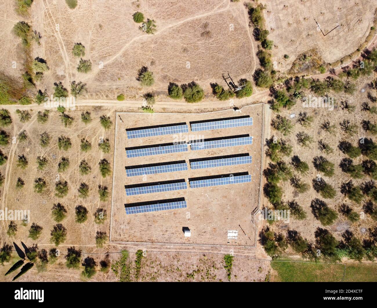 Aerial view of small photovoltaic park in countryside Stock Photo - Alamy