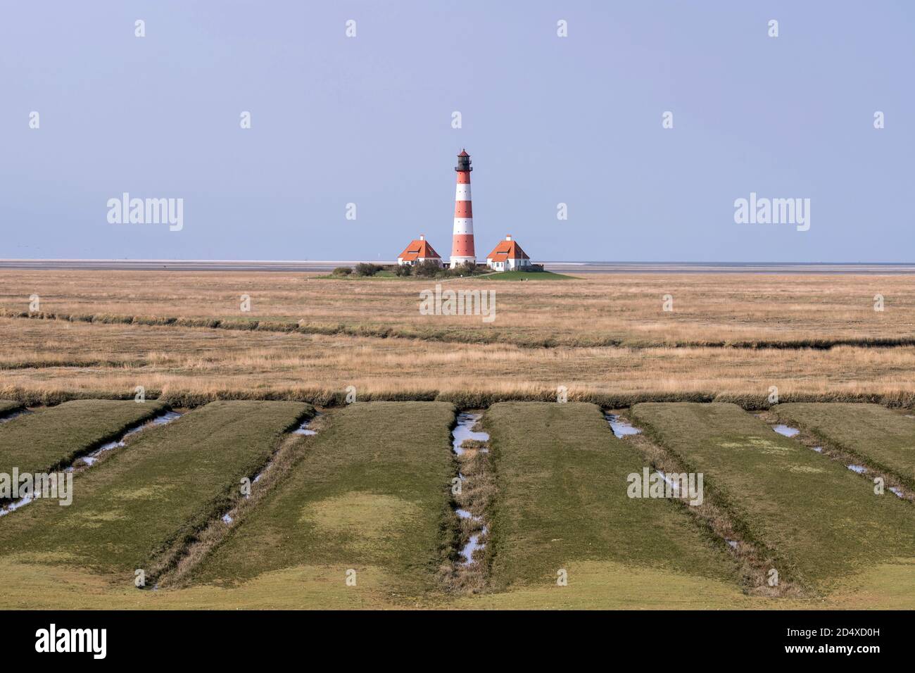 Westerheversand lighthouse westerhever north hi-res stock photography ...