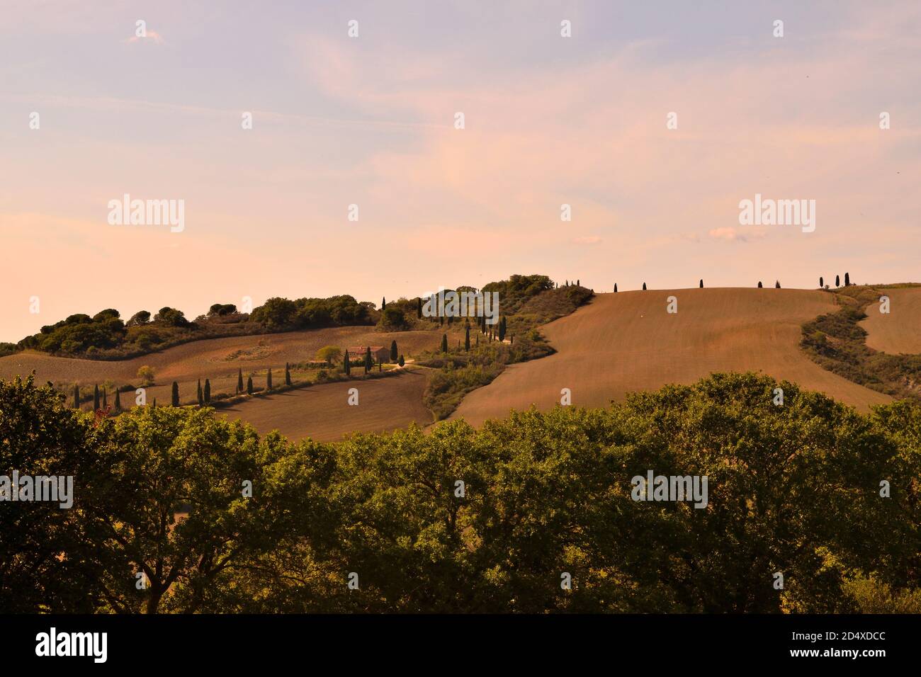 View of the beautiful Tuscan countryside with its unique colors Stock ...
