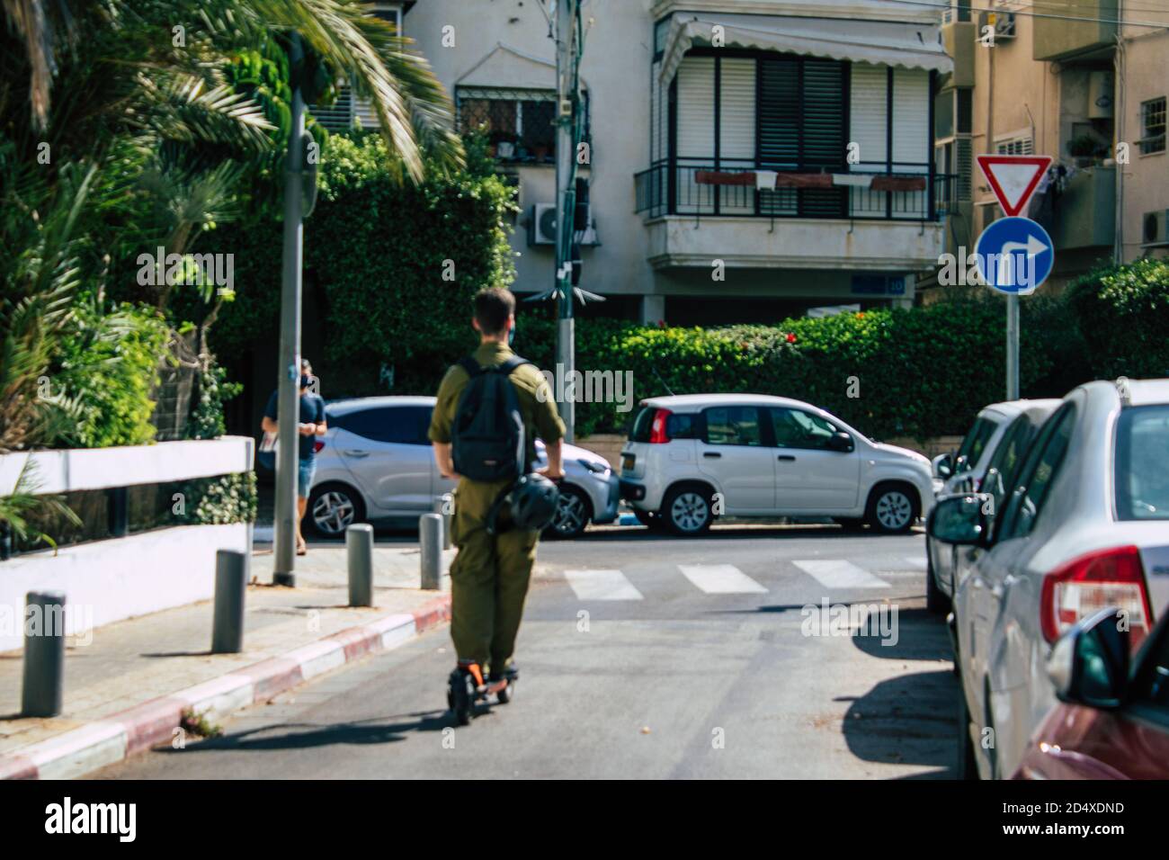 Tel Aviv Israel October 10, 2020 View of an unidentified people with a ...