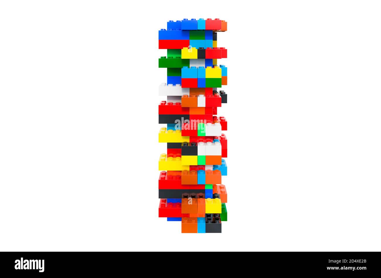 Letter I from colorful building toy blocks, 3D rendering isolated on ...