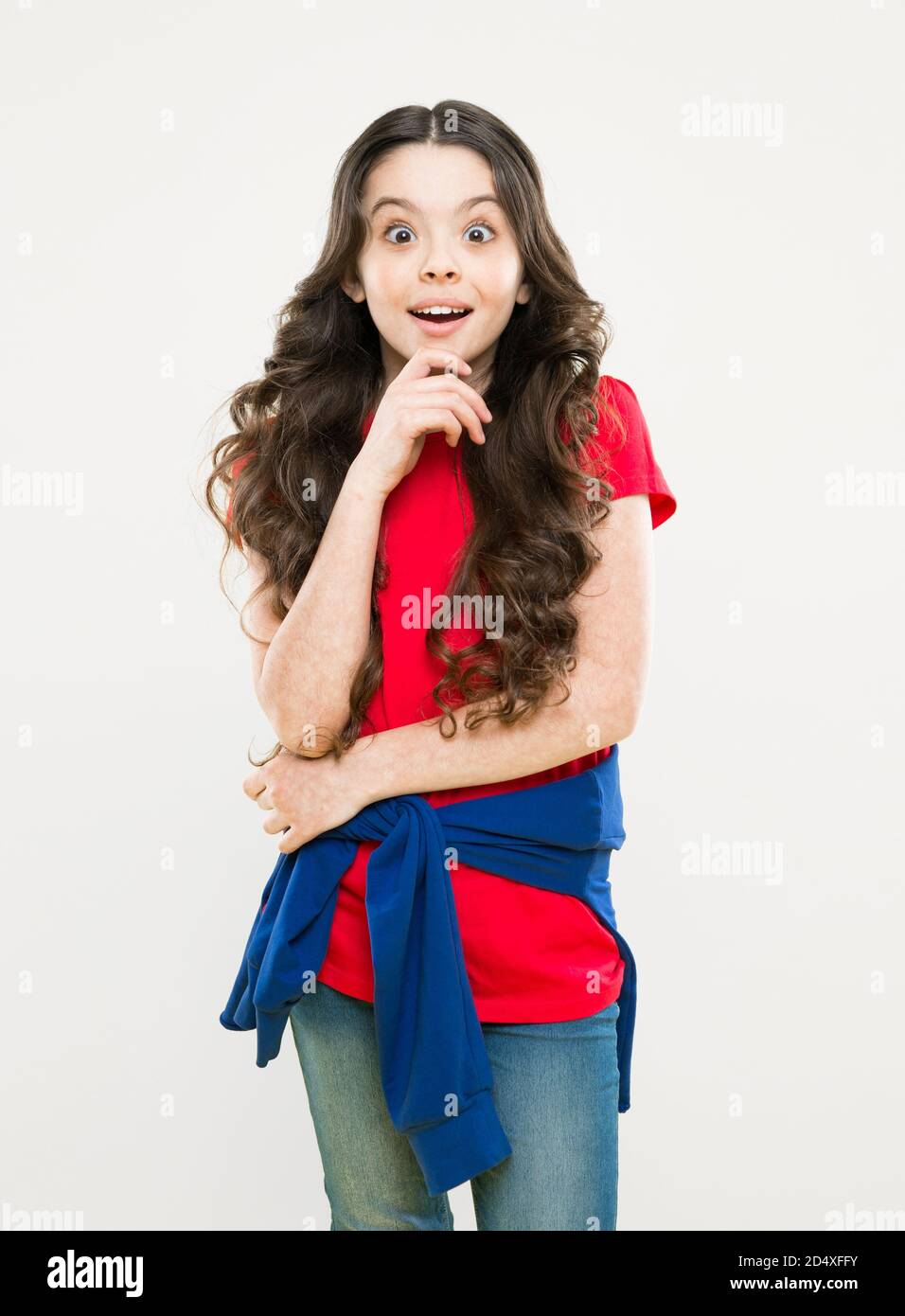 Surprised child girl profile hi-res stock photography and images - Alamy