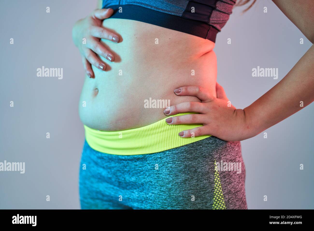 Closeup of an overweight woman's body Stock Photo - Alamy
