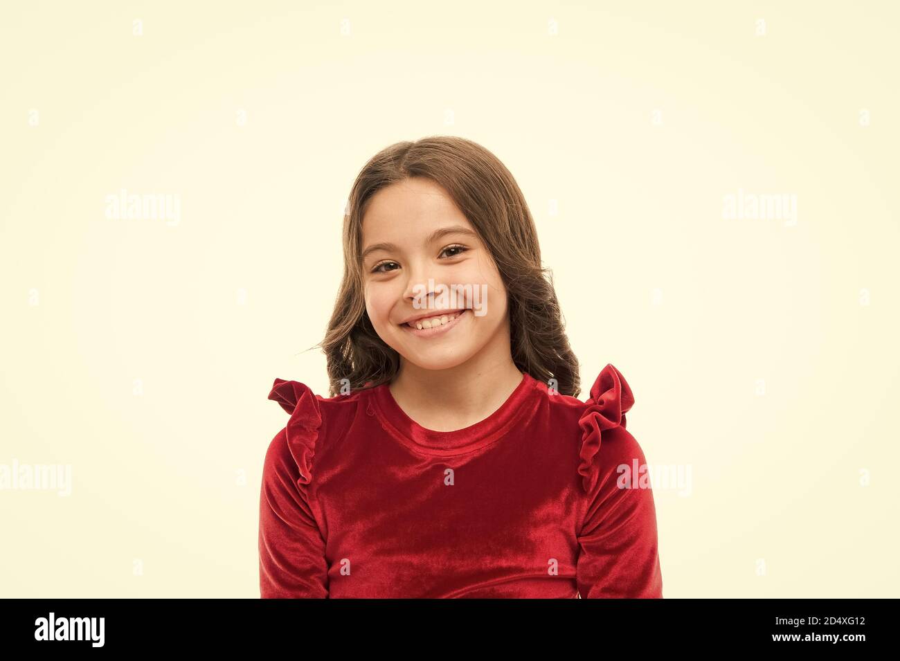 Smile on. Happy kid isolated on white. Little girl with adorable smile ...