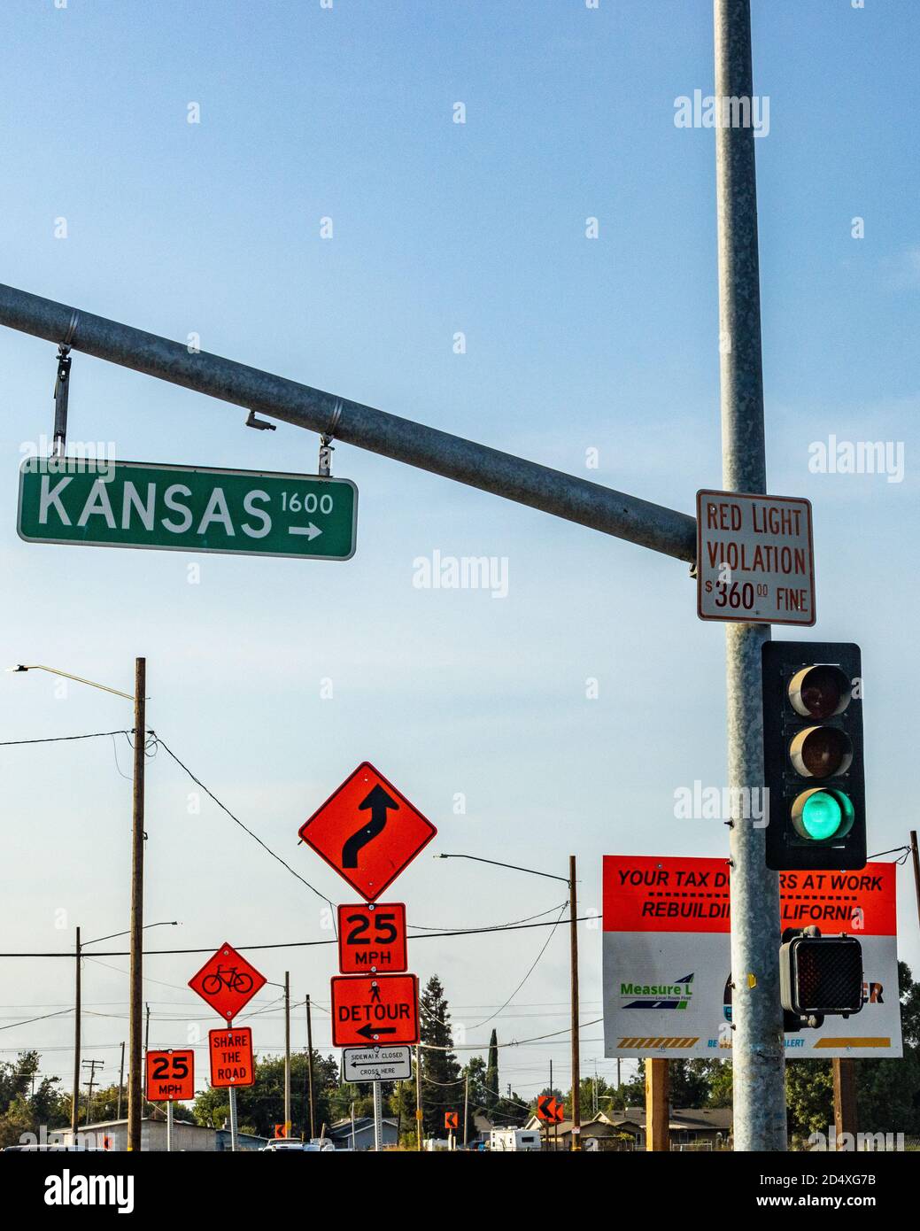 Sign Signs everywhere signs in Modesto California for the re-route of ...