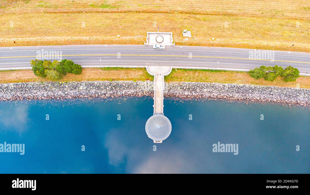 Aerial view of Saville Dam's Tower, Connecticut Stock Photo - Alamy