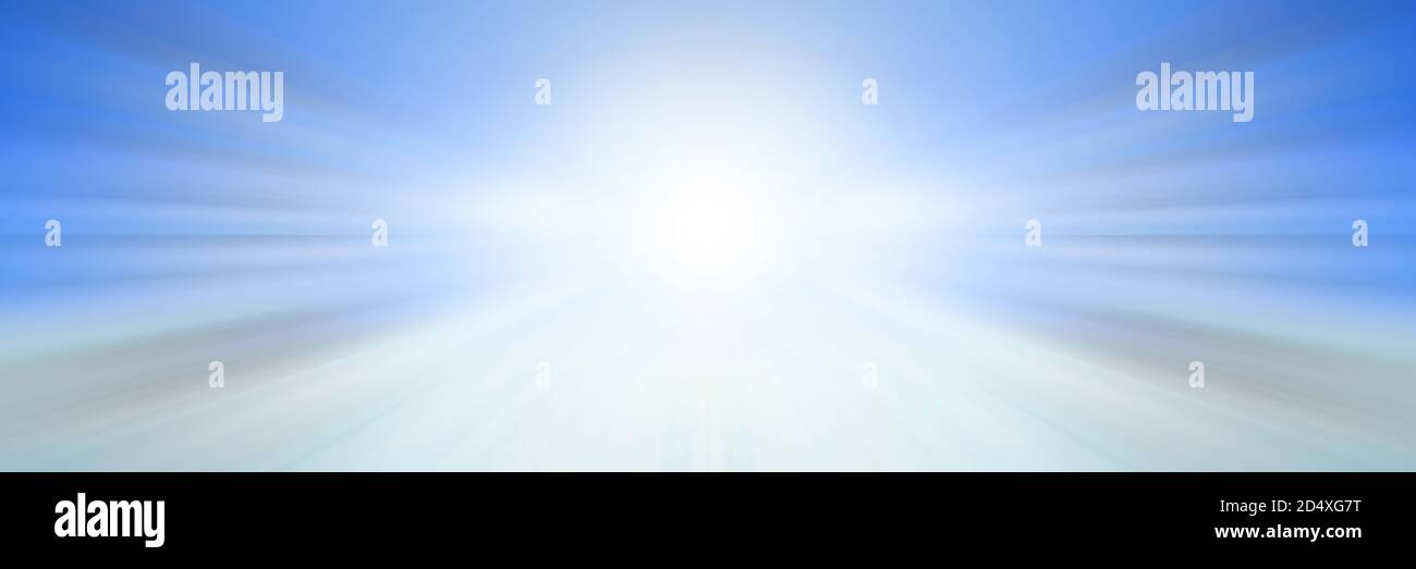 Abstract blue background. Bright flash of light. Light explosion from ...