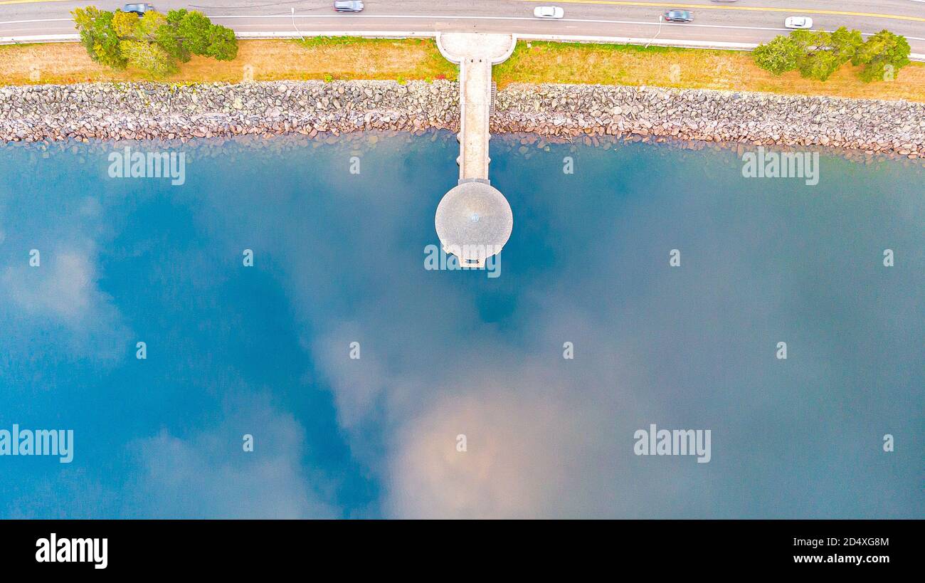 Aerial view of Saville Dam's Tower, Connecticut Stock Photo - Alamy