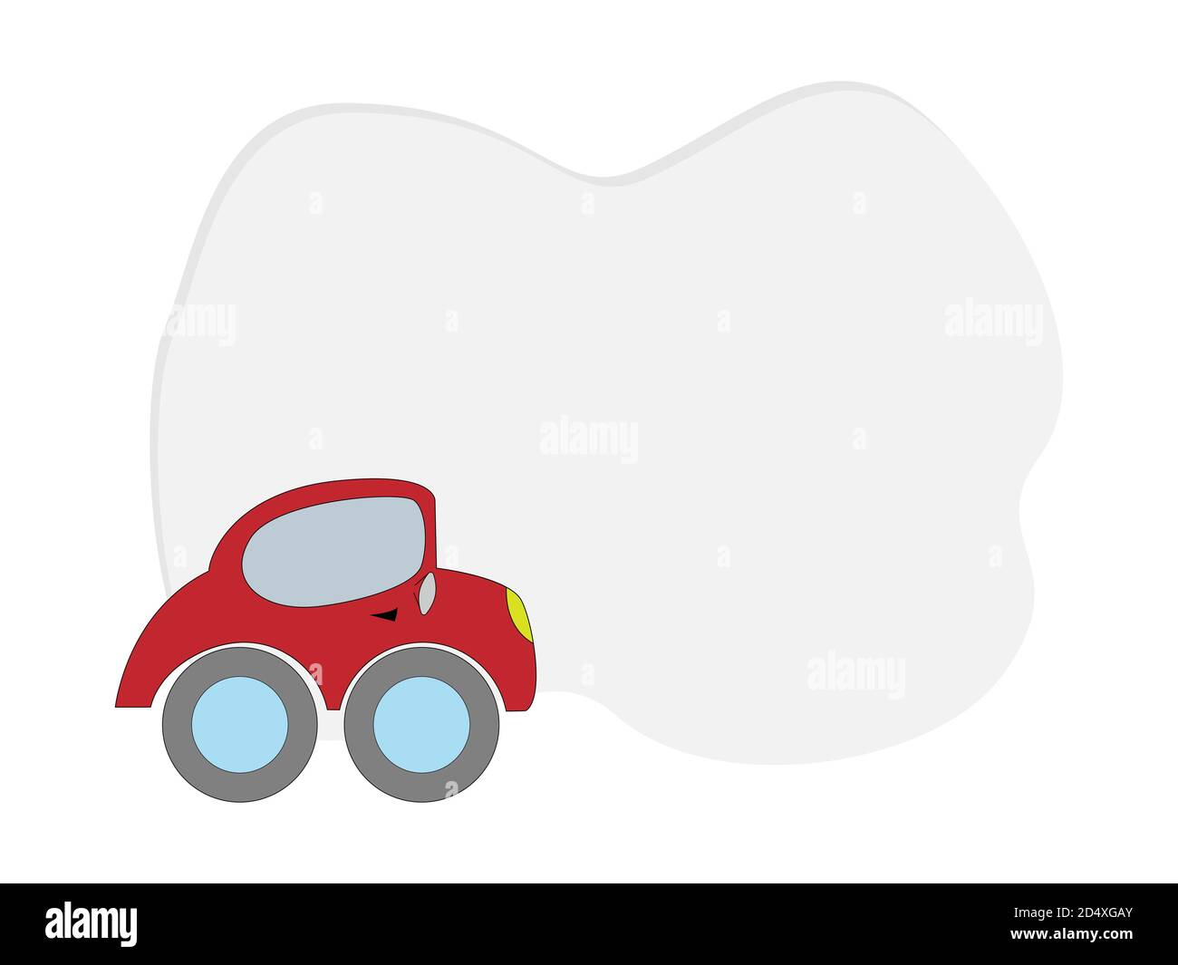Children's frame for text with a drawn car. Vector frame for ...