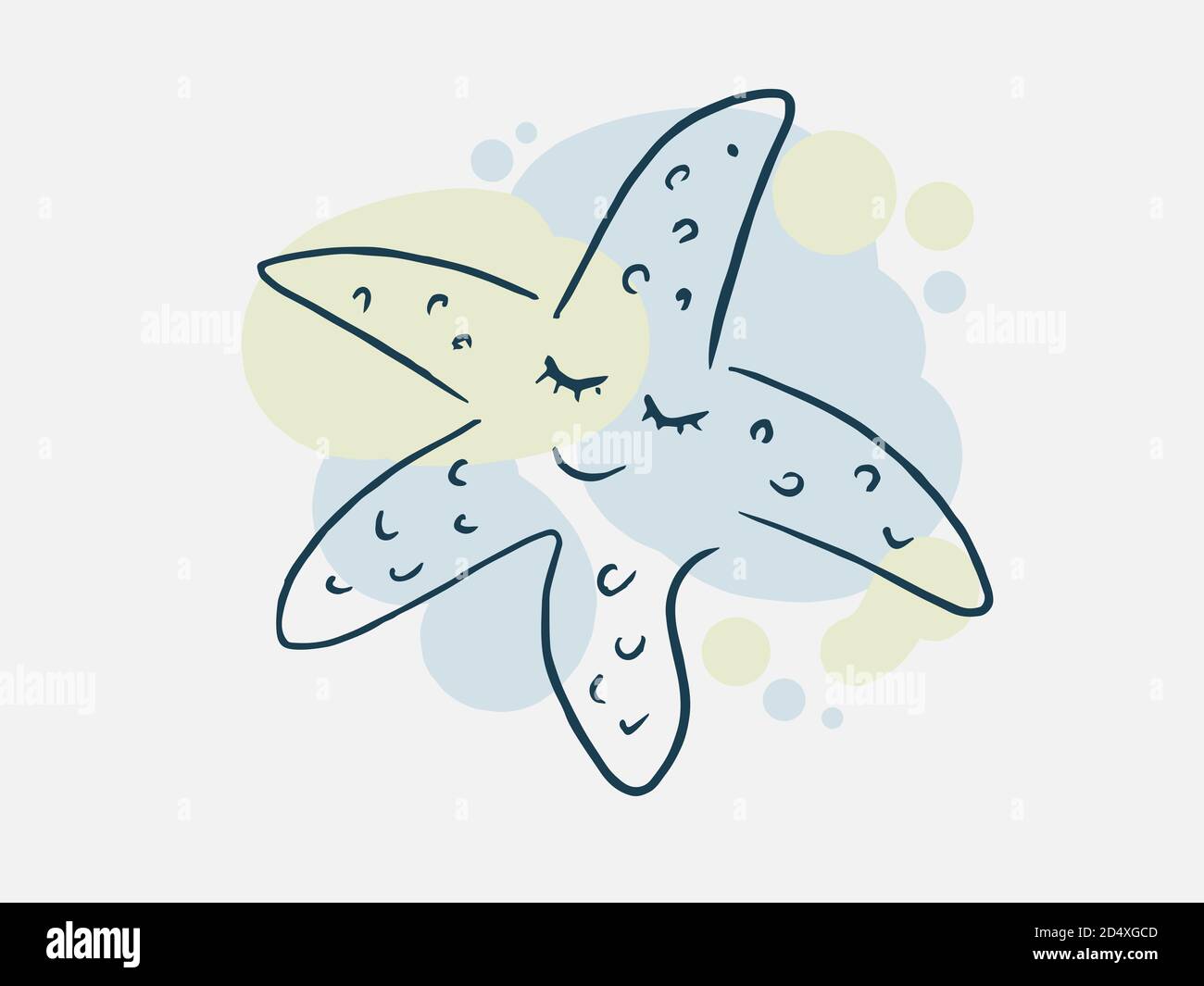 Vector illustration of cartoon starfish. Icon on the marine theme ...