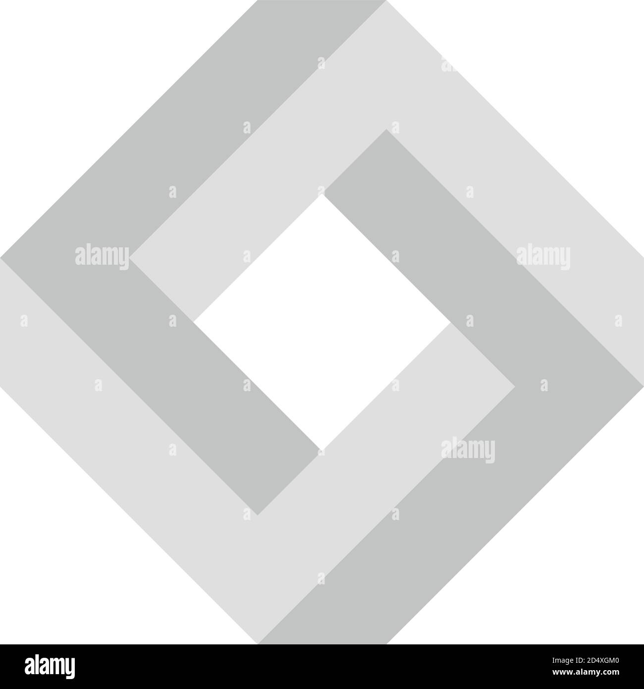 Impossible square icon. Geometric 3D object optical illusion. Vector ...