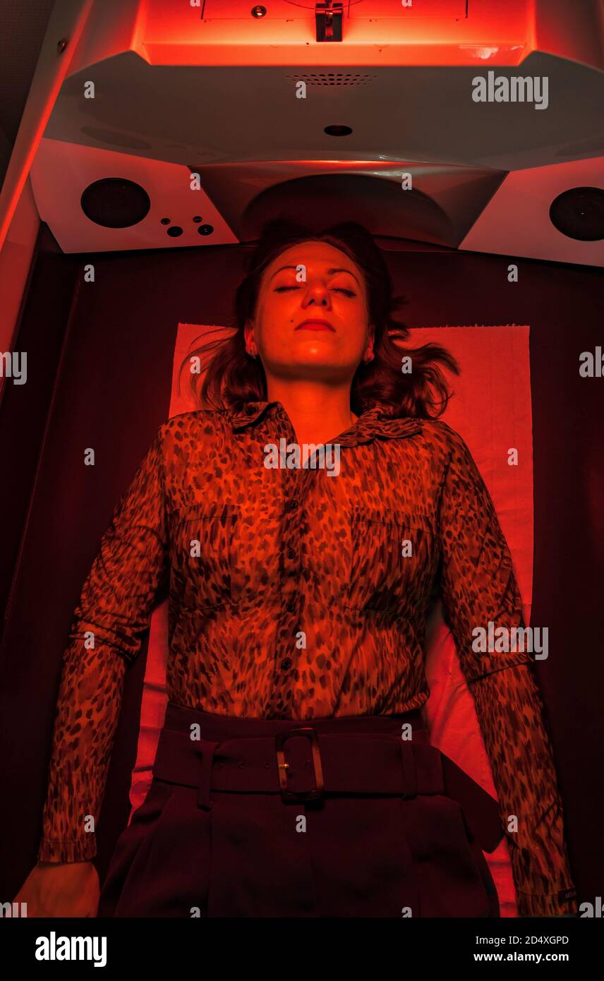 Cosmetic and physical procedures. Water-bed. The patient lies on a bed ...