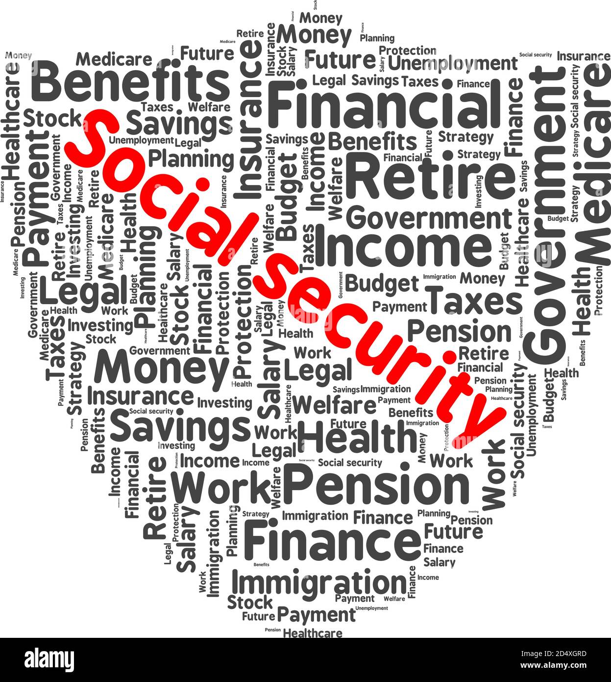 Social security word cloud in a shape of shield Stock Vector Image ...