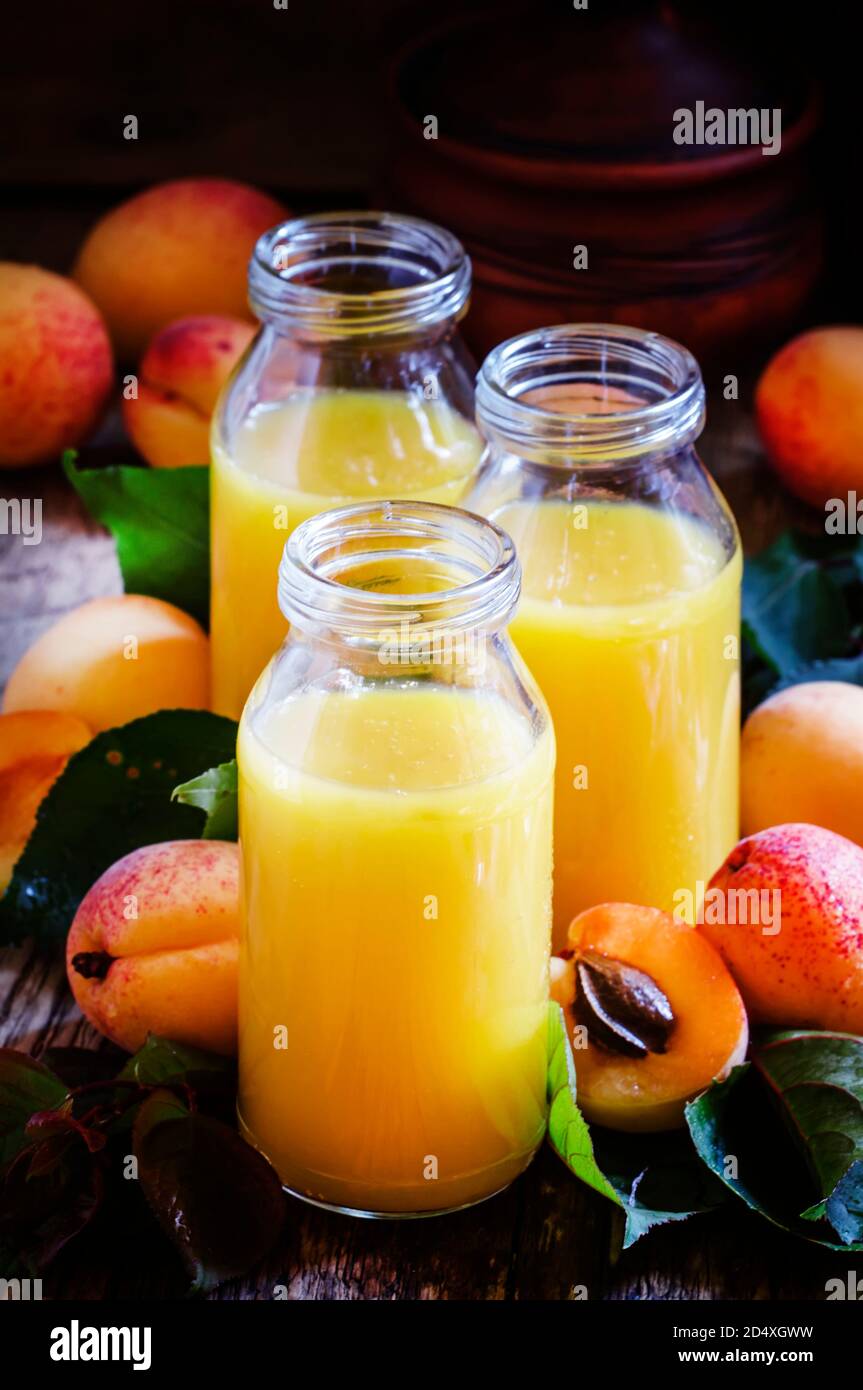 Apricot smoothies, selective focus Stock Photo - Alamy