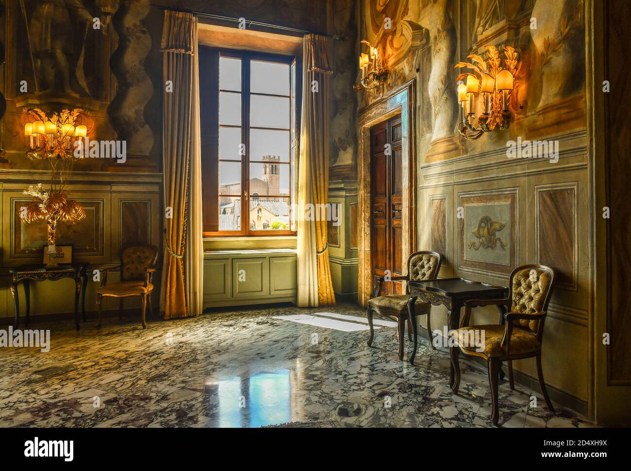 Salone delle Feste ballroom inside the Grand Hotel Continental, with a ...