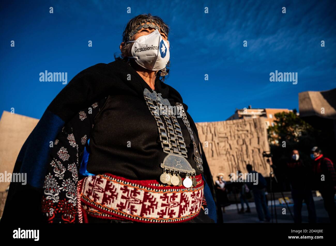Madrid, Spain. 11th Oct, 2020. A woman dressed with traditional clothes ...