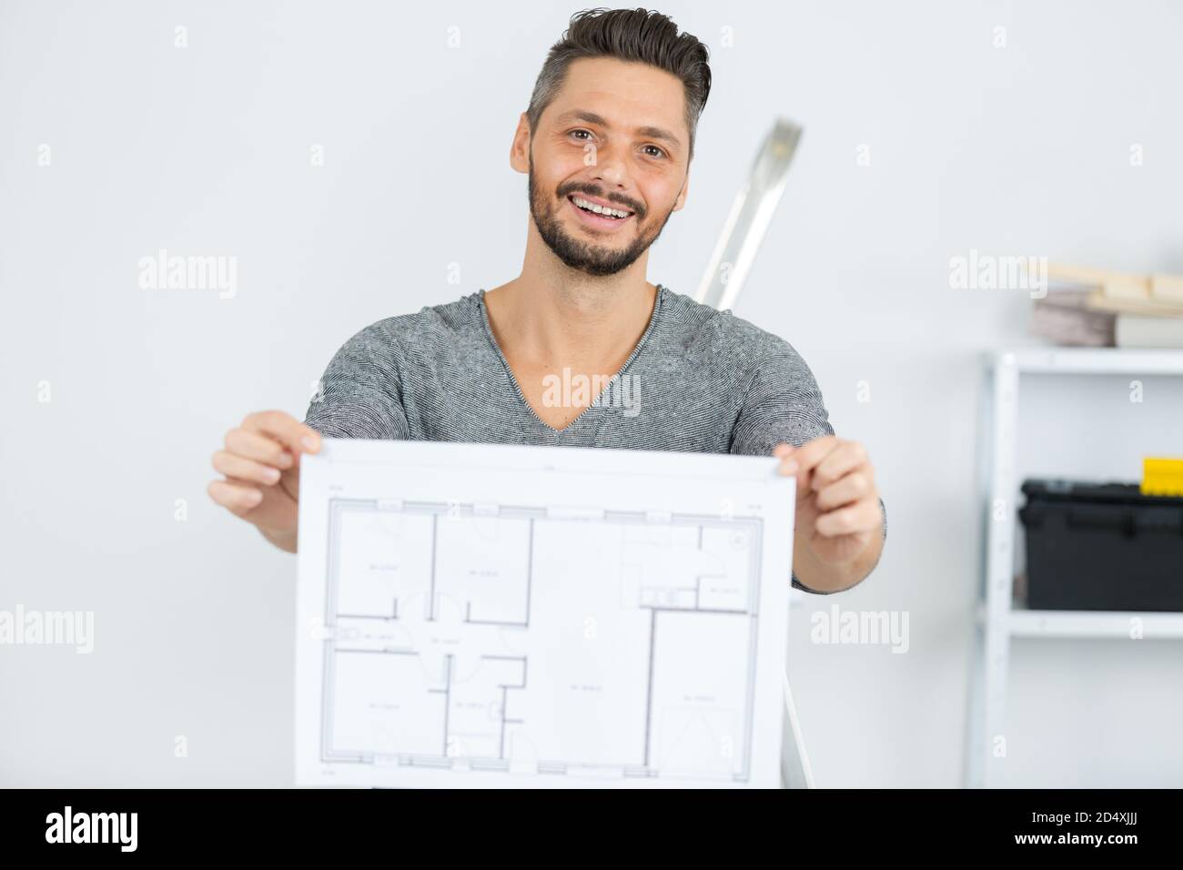 getting your house plan ready Stock Photo - Alamy