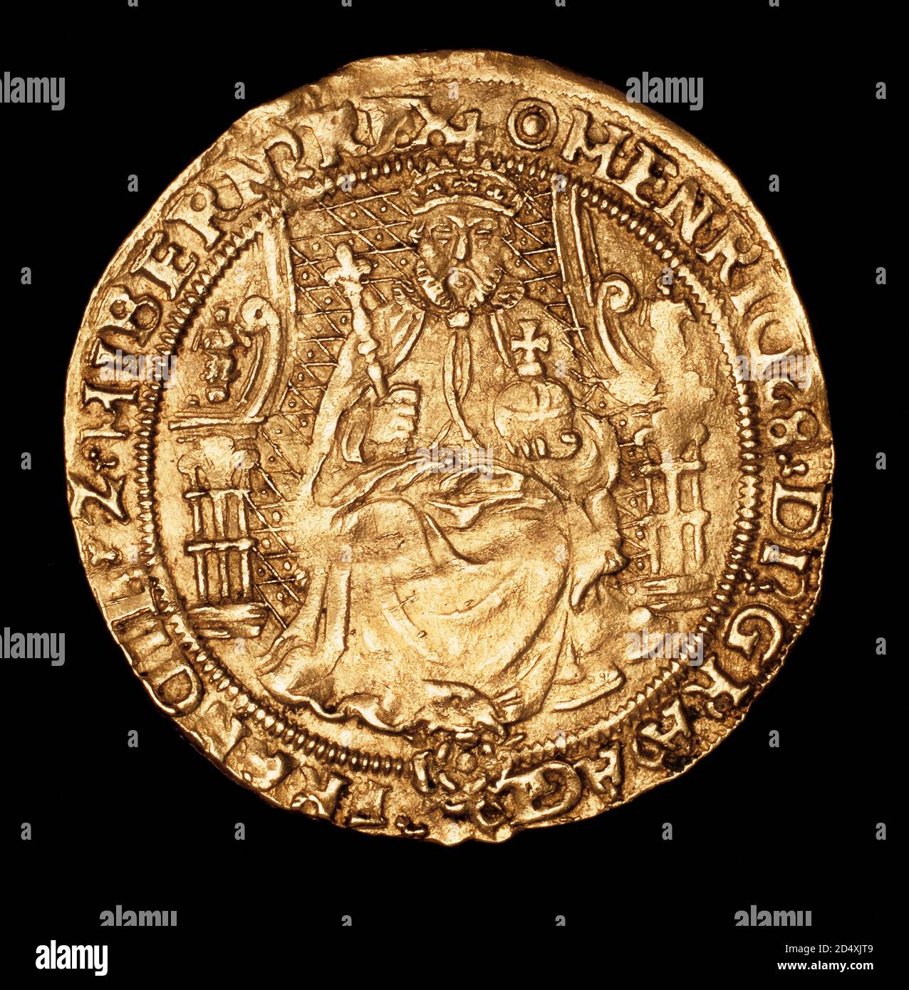 Rare English Gold Half Sovereign, Henry VIII, c 1545 Stock Photo - Alamy