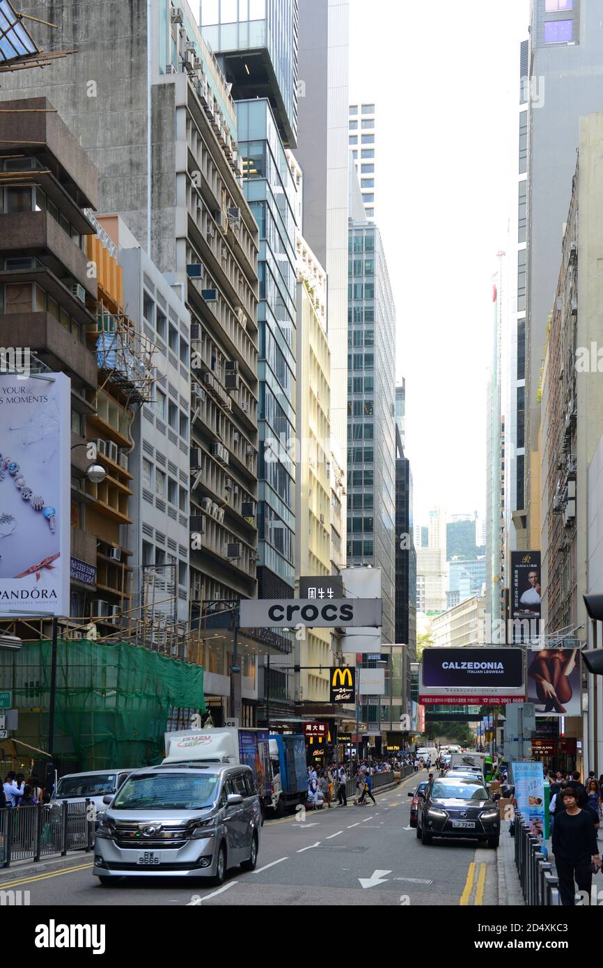 Queen's Road Central near Pottinger Street in Hong Kong Island, Hong ...