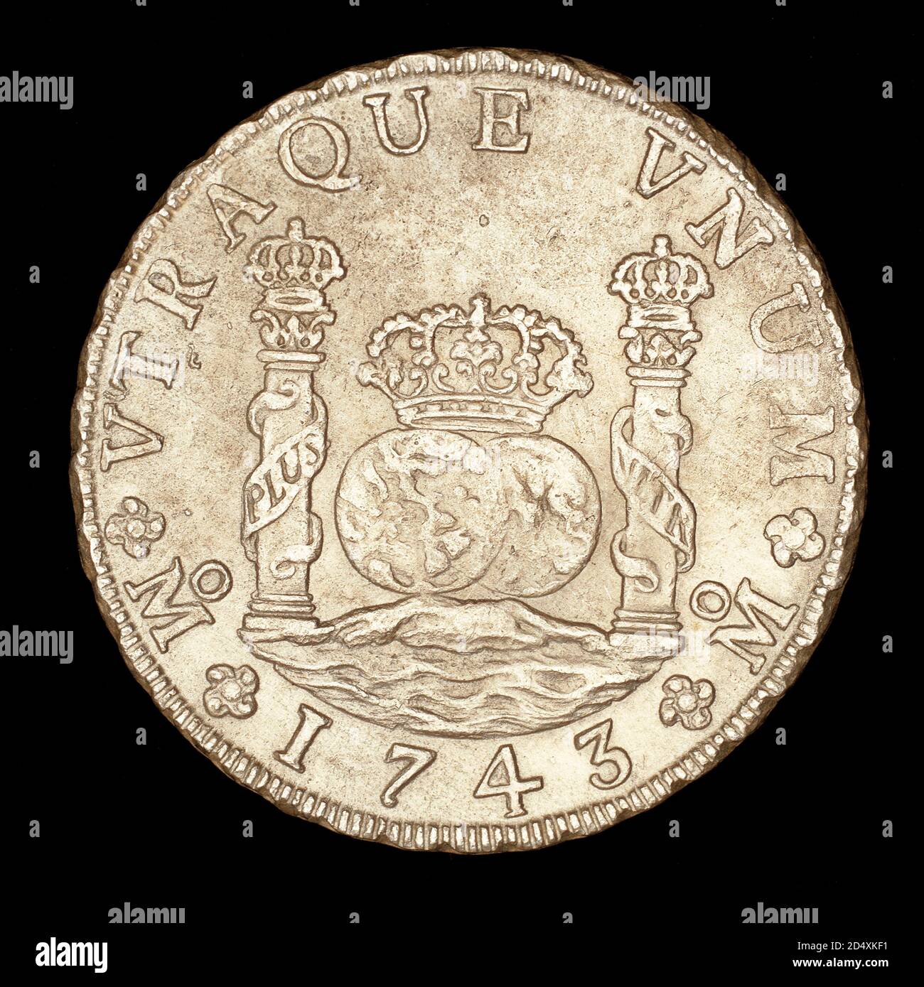 Rare Silver Coin, Spanish America King Ferdinand VI, 8 Reale, Pillars ...