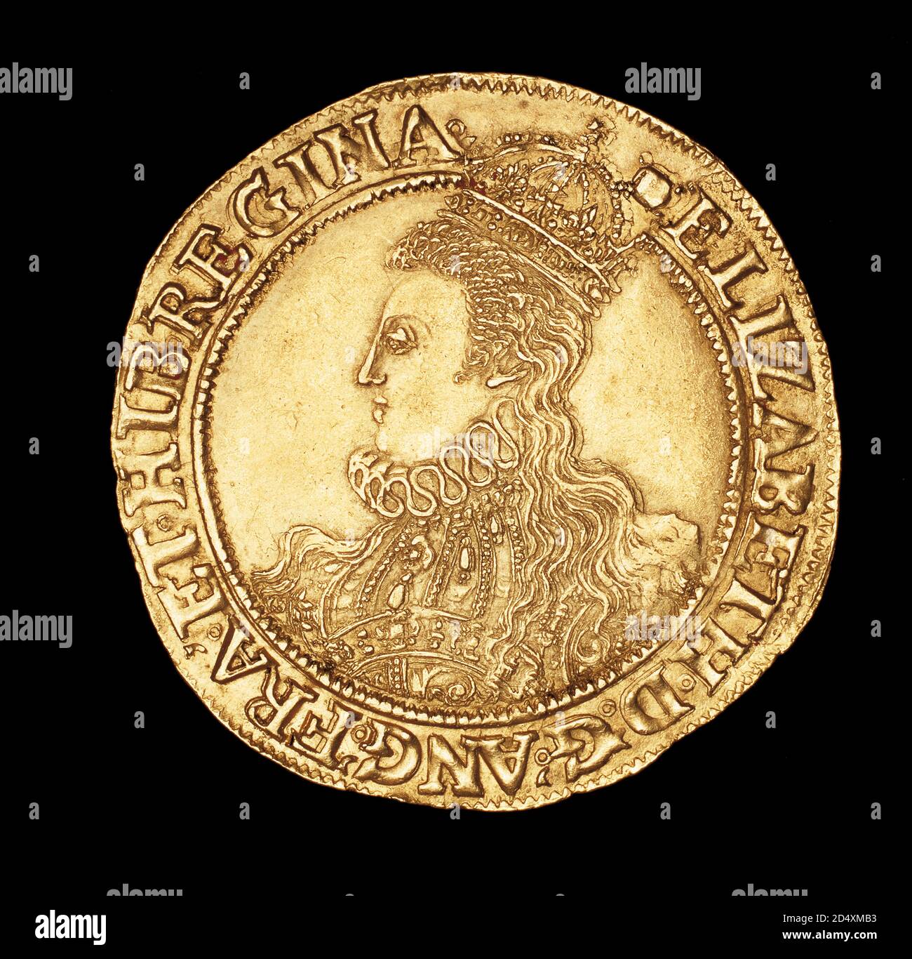 Rare English Coin, Portrait of Queen Elizabeth I, Gold Pound, 1594-1596 ...
