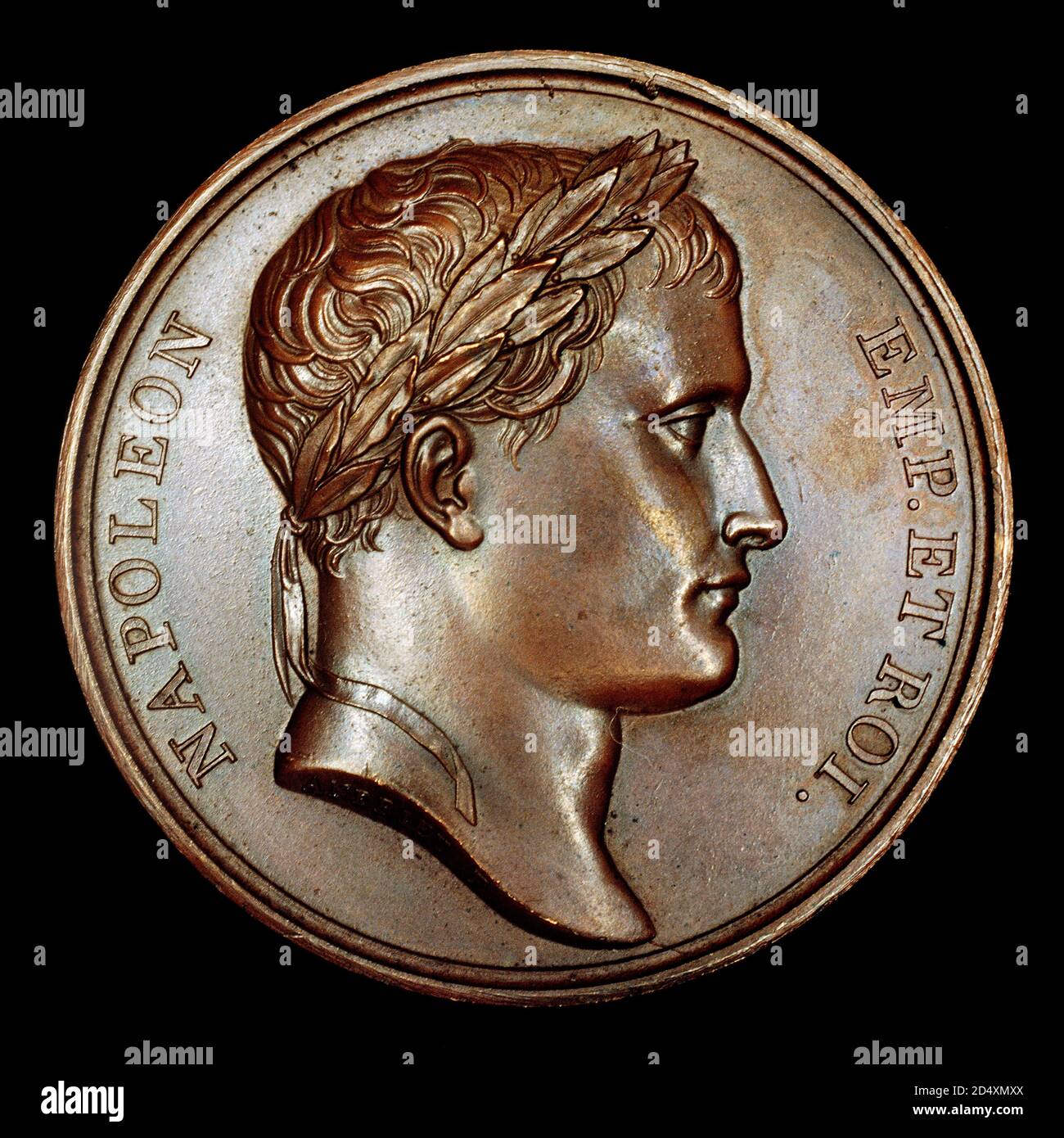 French Bronze Medallion with Bust of Napoleon Stock Photo - Alamy