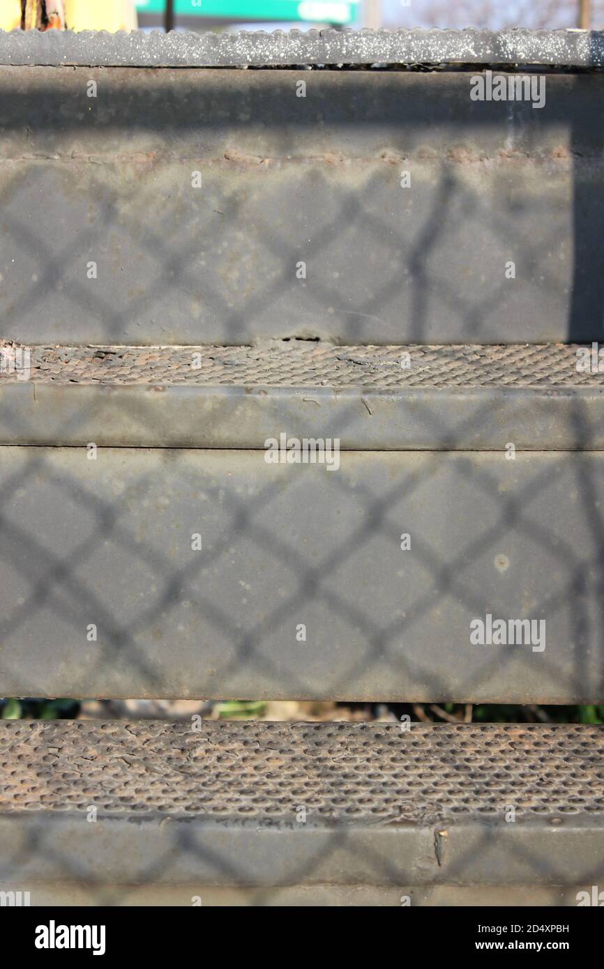 Old worn caboose #2400 train rail car steps Stock Photo - Alamy