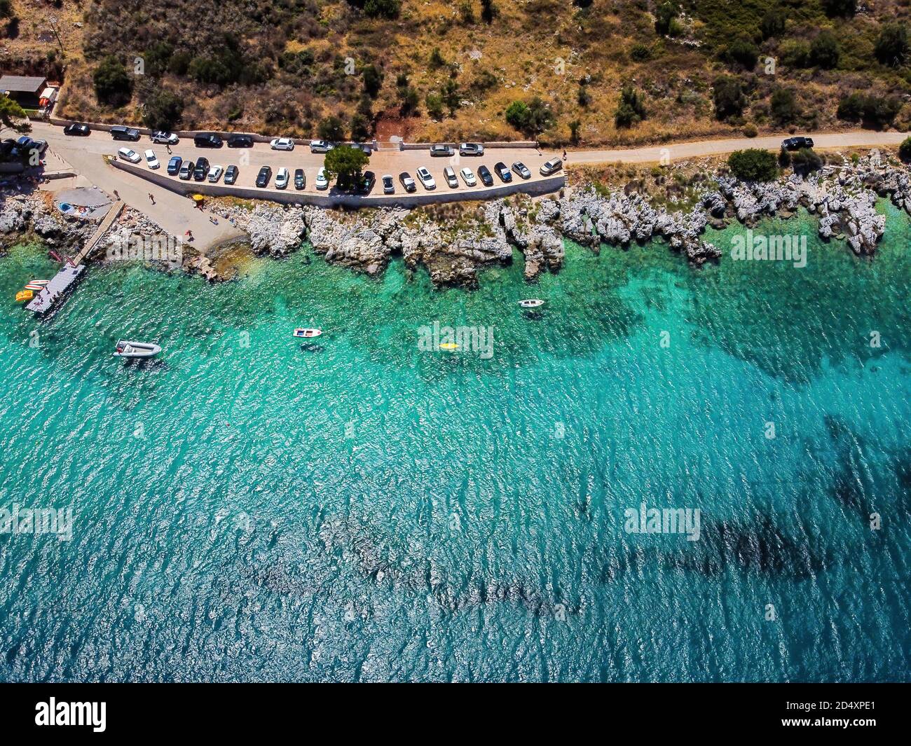 Aerial view of Limeni fish village in Mani, Greece Stock Photo - Alamy