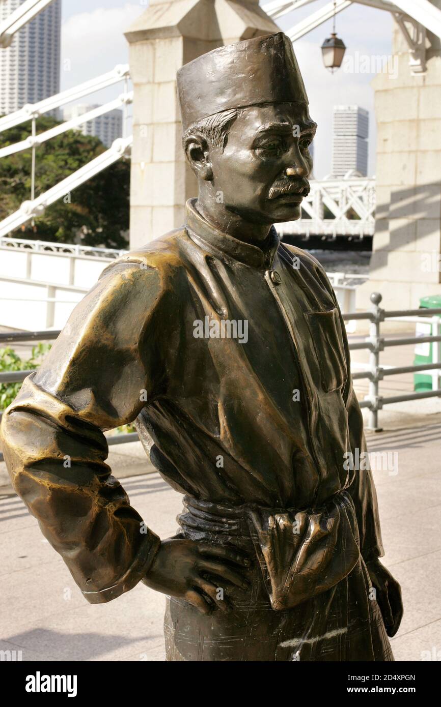 Detail, The River Merchants sculpture by Aw Tee Hong, Boat Quay ...