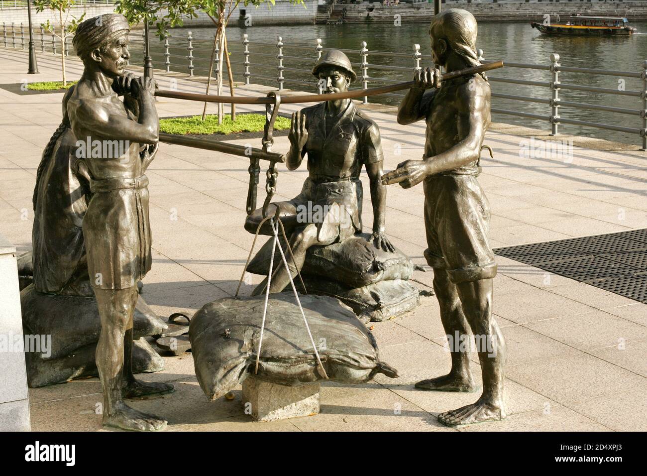 Detail, The River Merchants sculpture by Aw Tee Hong, Boat Quay ...