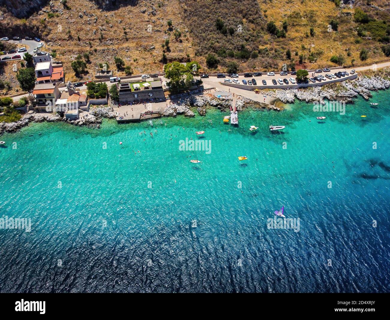 Aerial view of Limeni fish village in Mani, Greece Stock Photo - Alamy