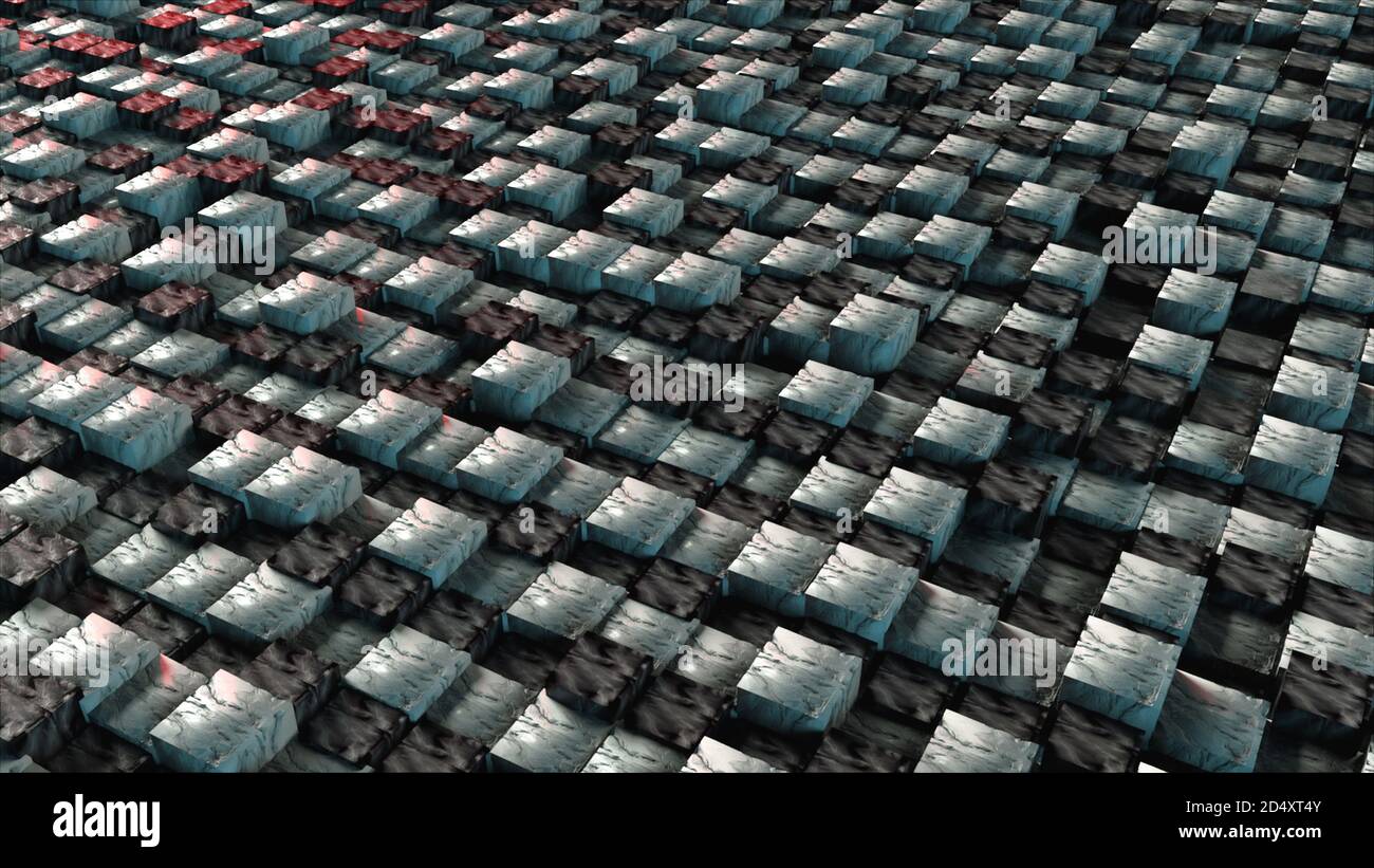 Computer generated background marble stone cubes with gold, top view ...