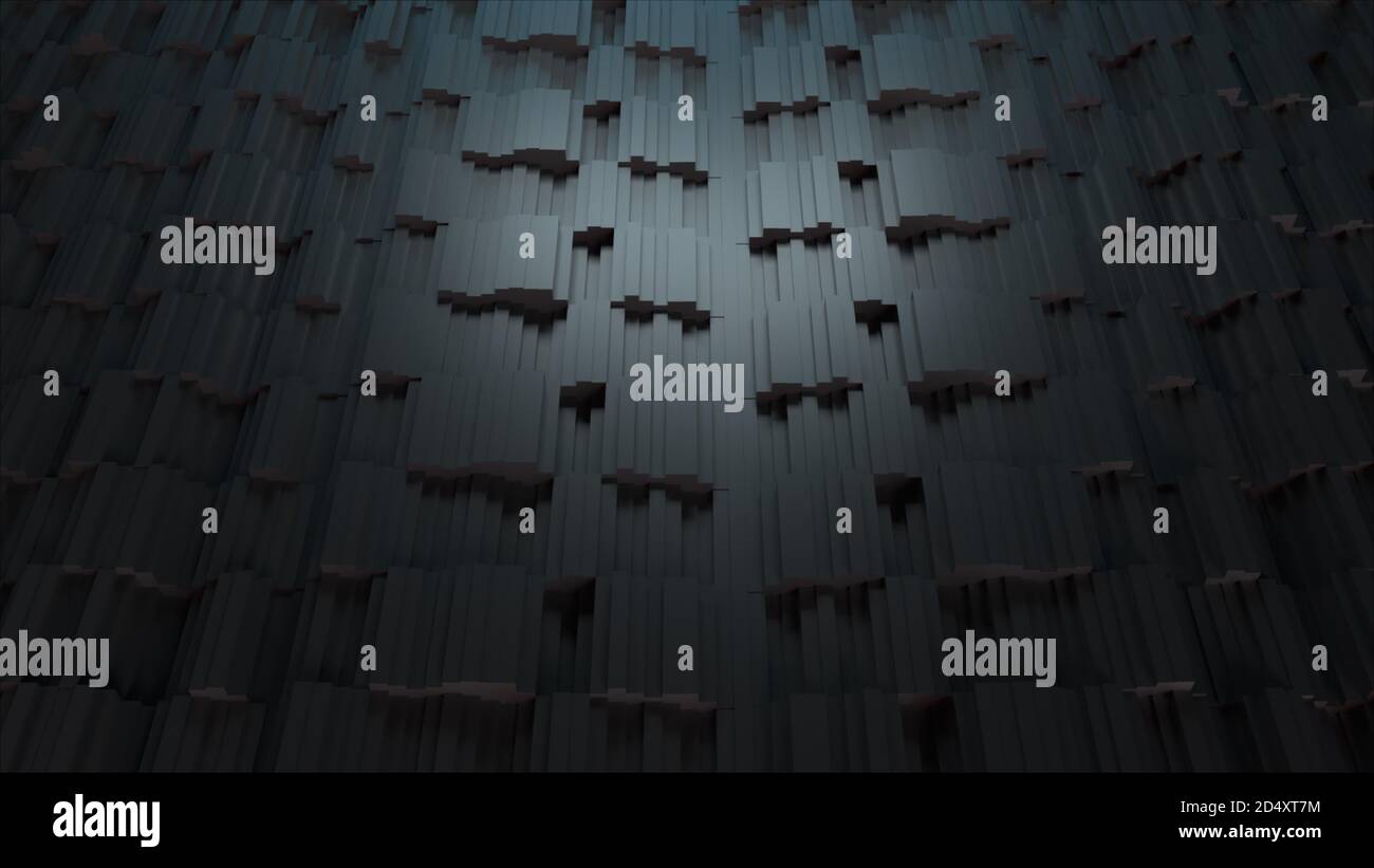 Computer generated background waves of rectangles, top view. 3D ...