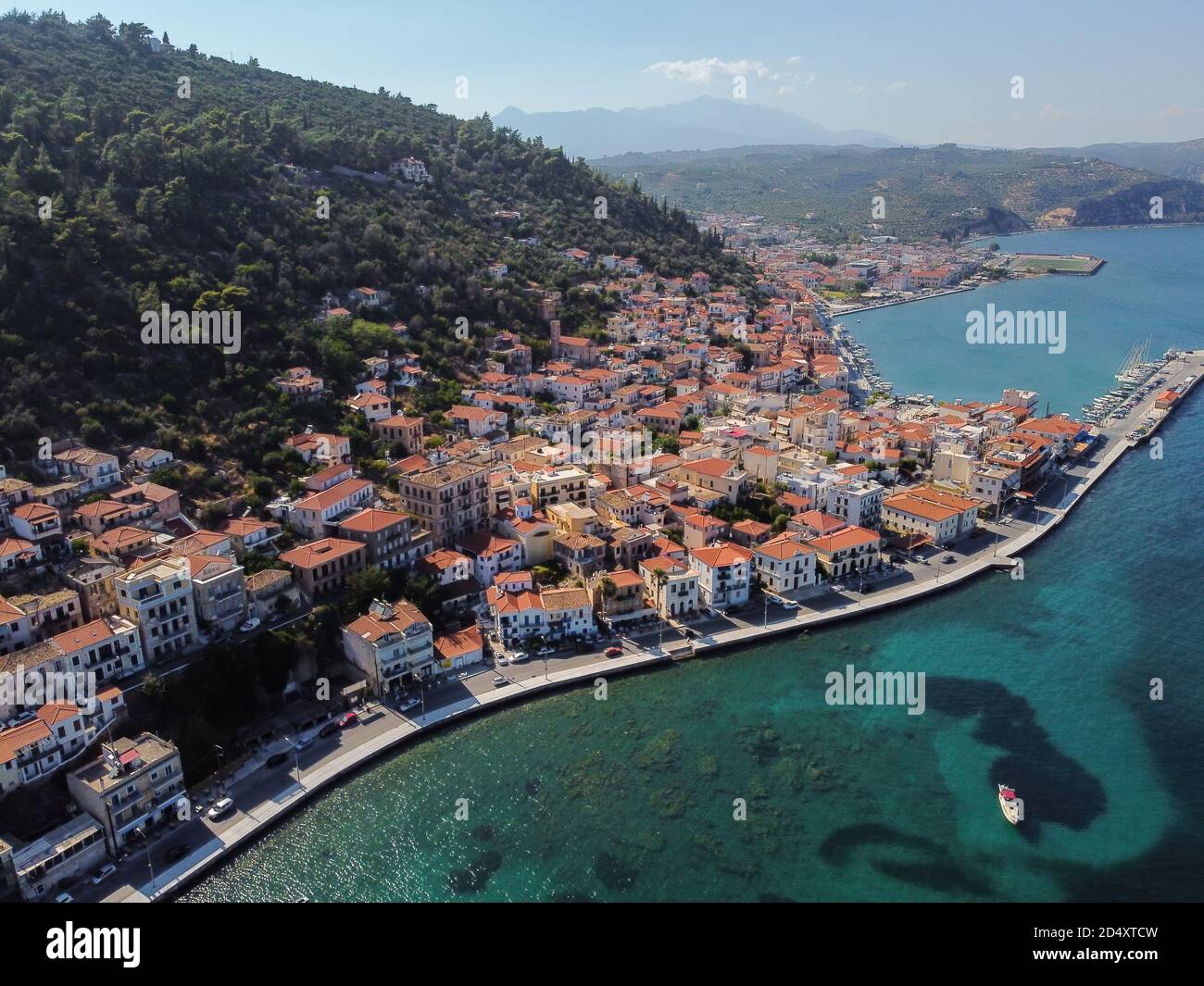 Aerial view of Gythio city, Greece Stock Photo - Alamy