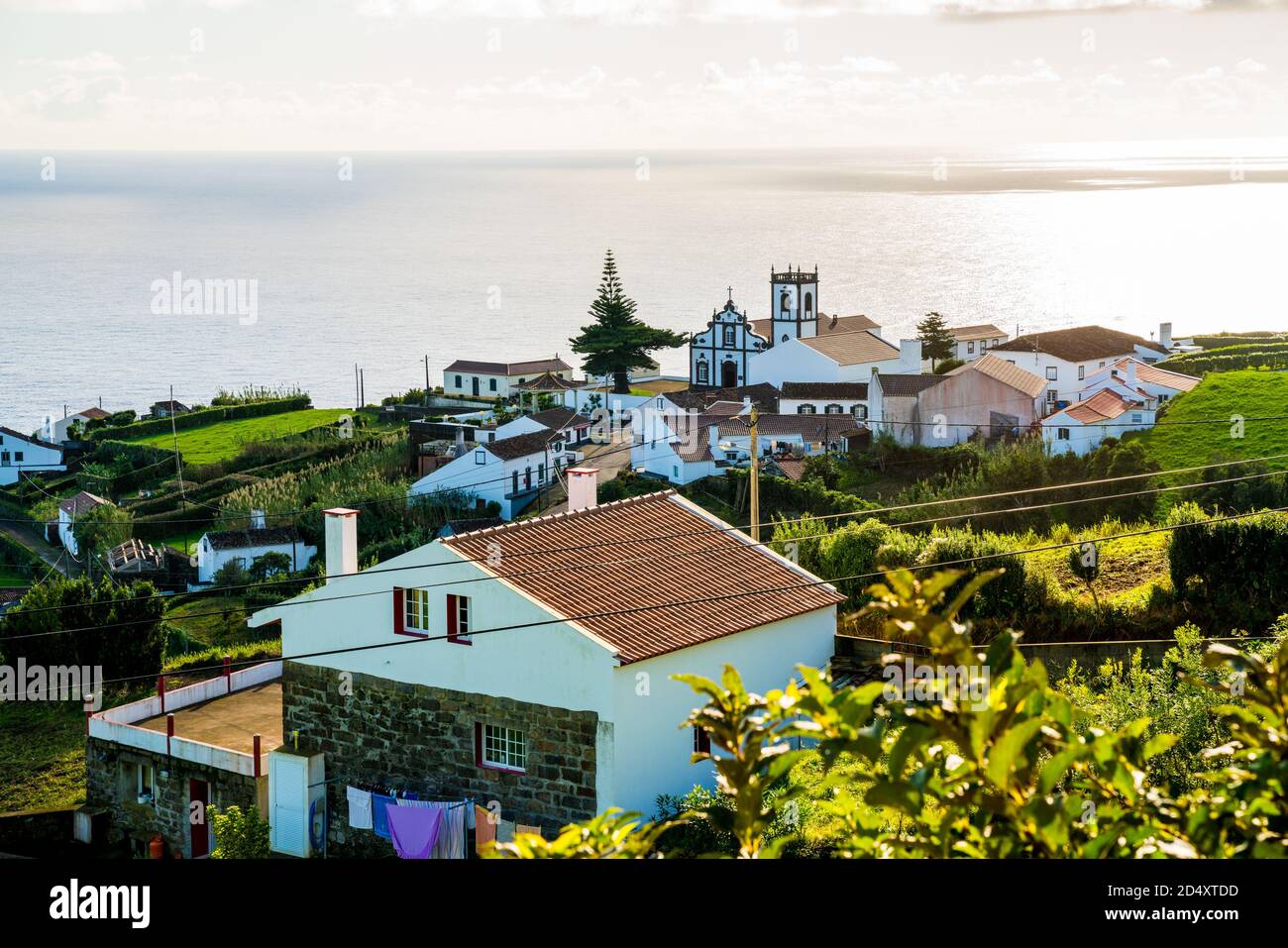 Scenic shot of beautiful Azores with its small villages Stock Photo - Alamy