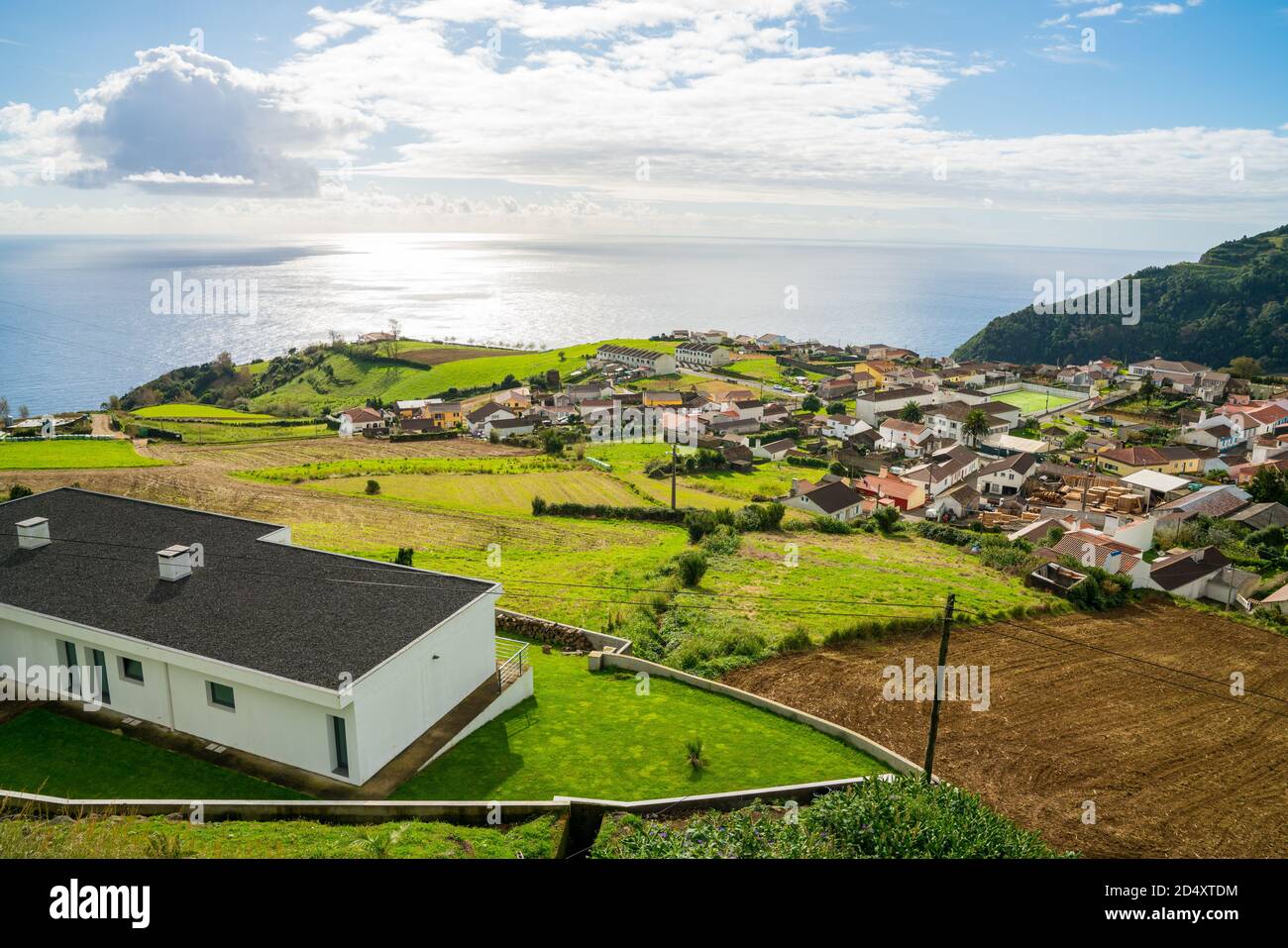 Scenic shot of beautiful Azores with its small villages Stock Photo - Alamy