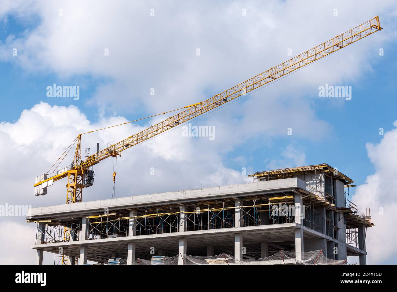 Crain on construction of building. Construction background Stock Photo ...