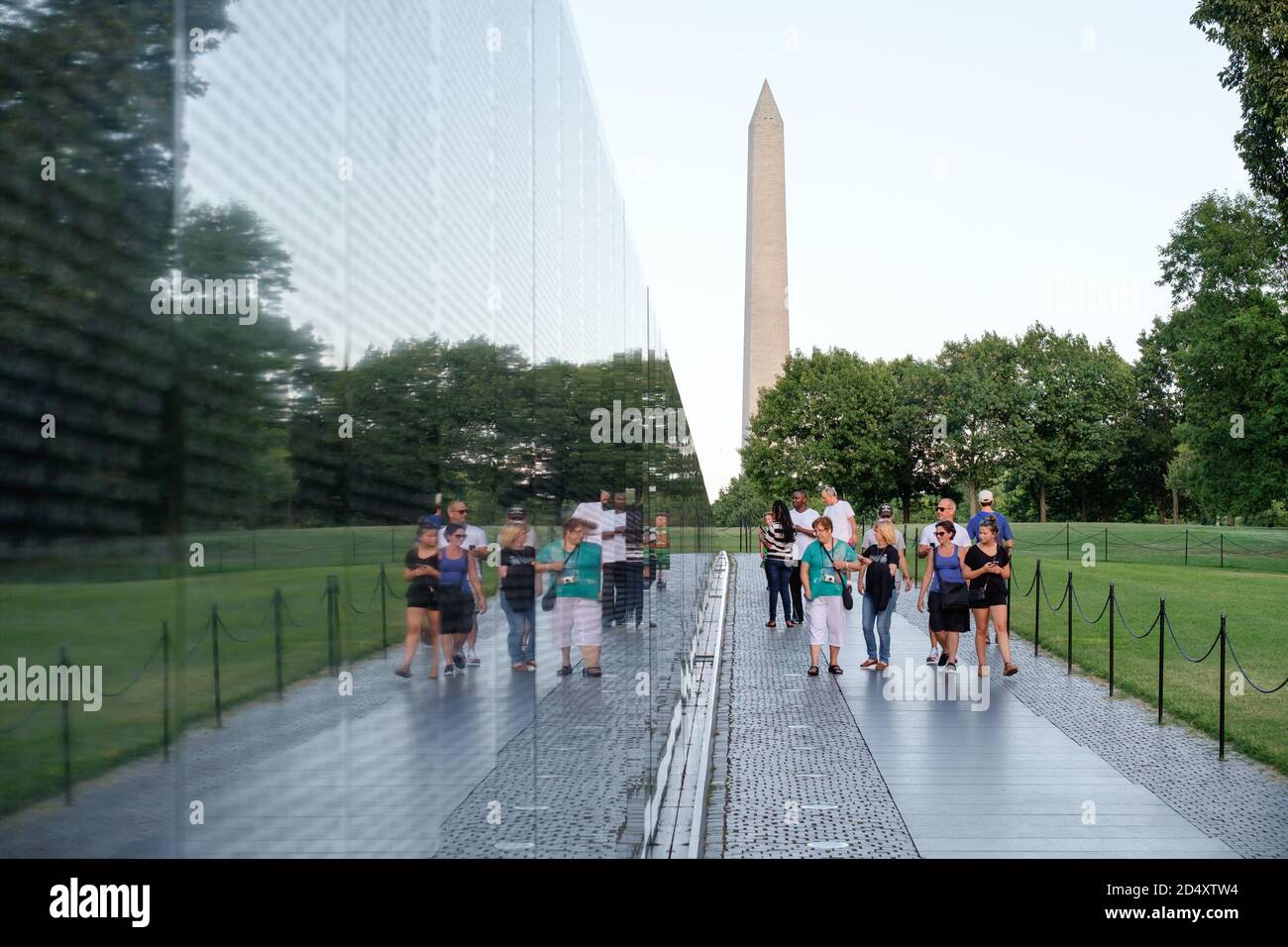 The Vietnam Veterans Memorial at Washington DC with a view of the ...