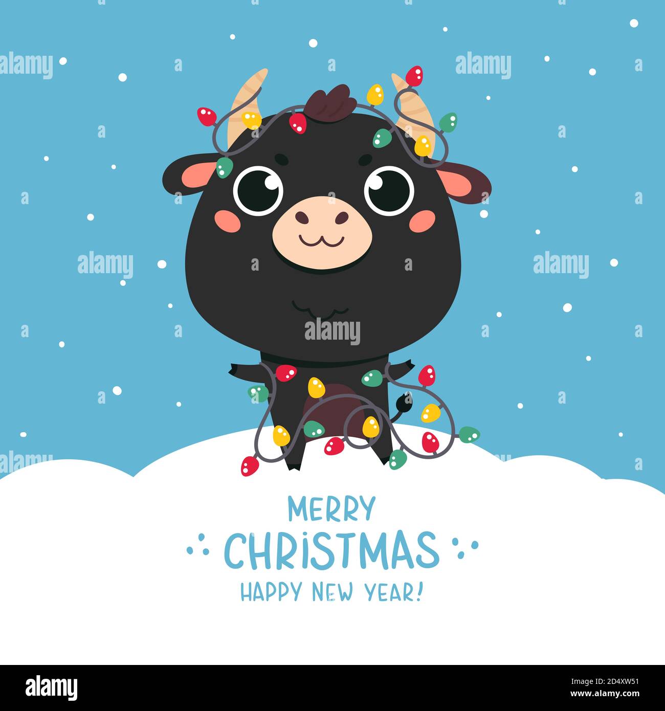 2021 year ox black Stock Vector Images - Alamy