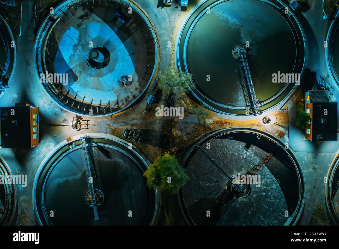 Aerial view night wastewater hi-res stock photography and images - Alamy