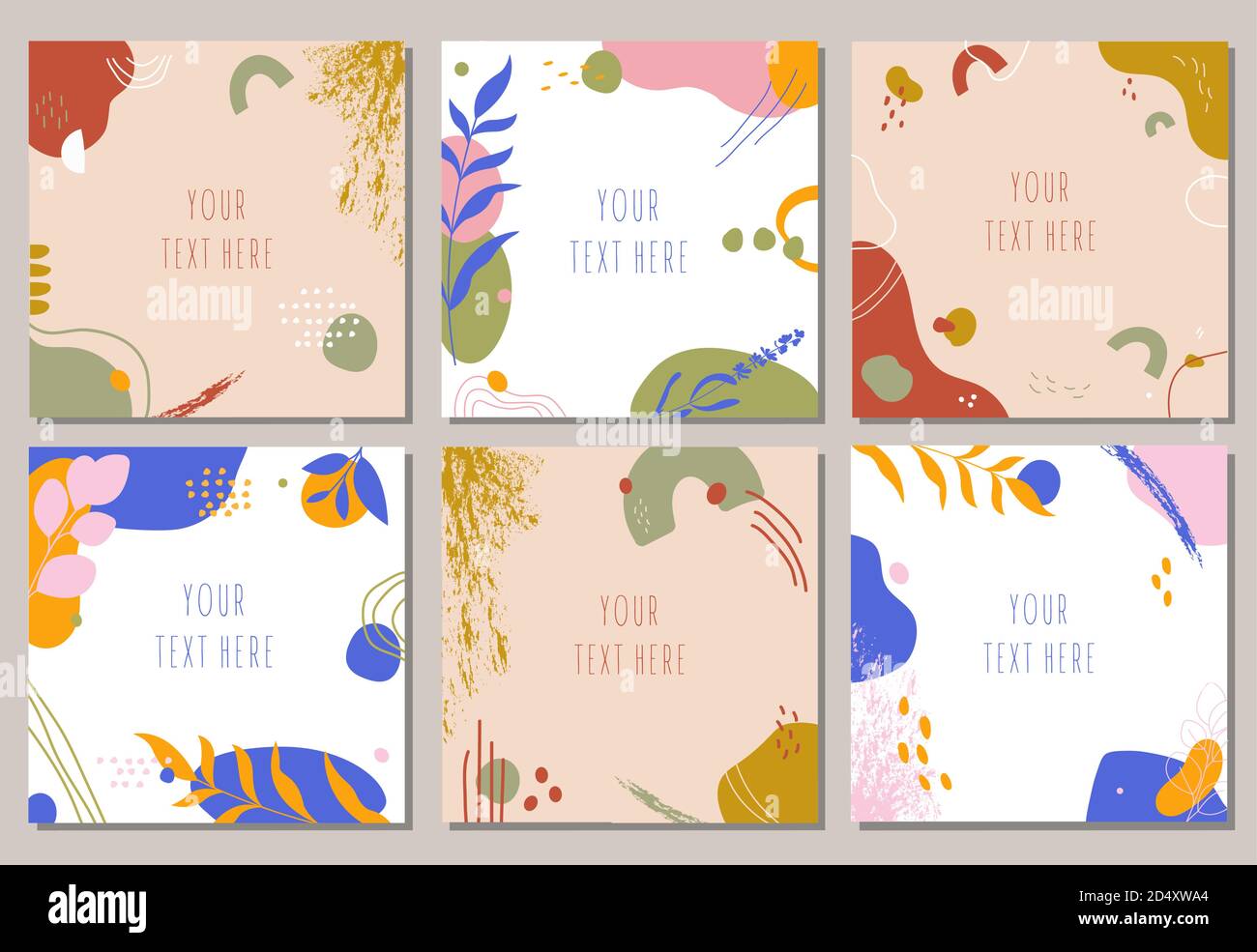 Hand drawn abstract backgrounds set Stock Vector Image & Art - Alamy