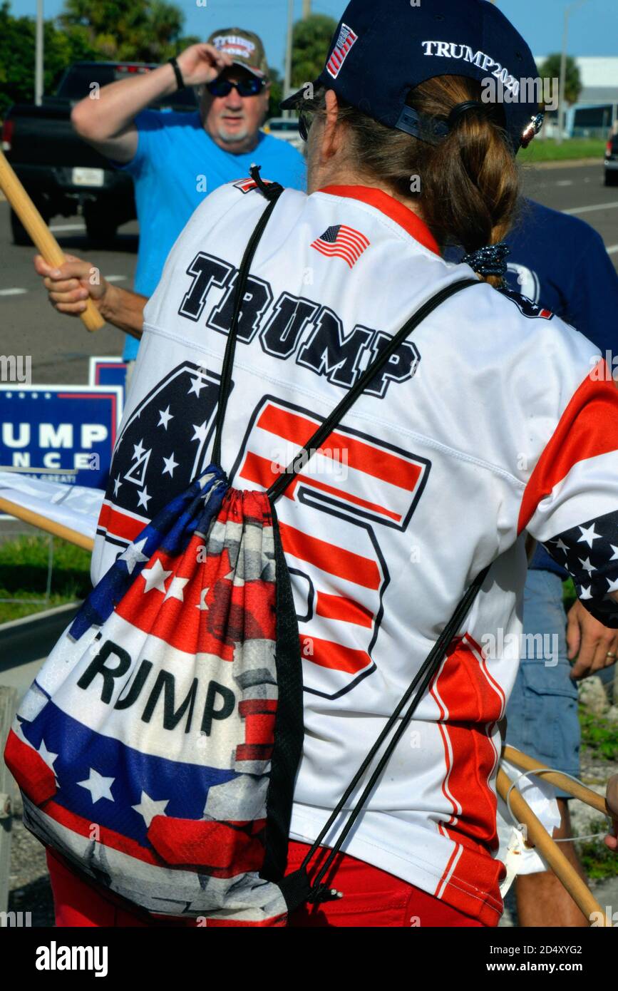 Melbourne. Brevard County. Florida. USA. October 11, 2020. Intense flag ...
