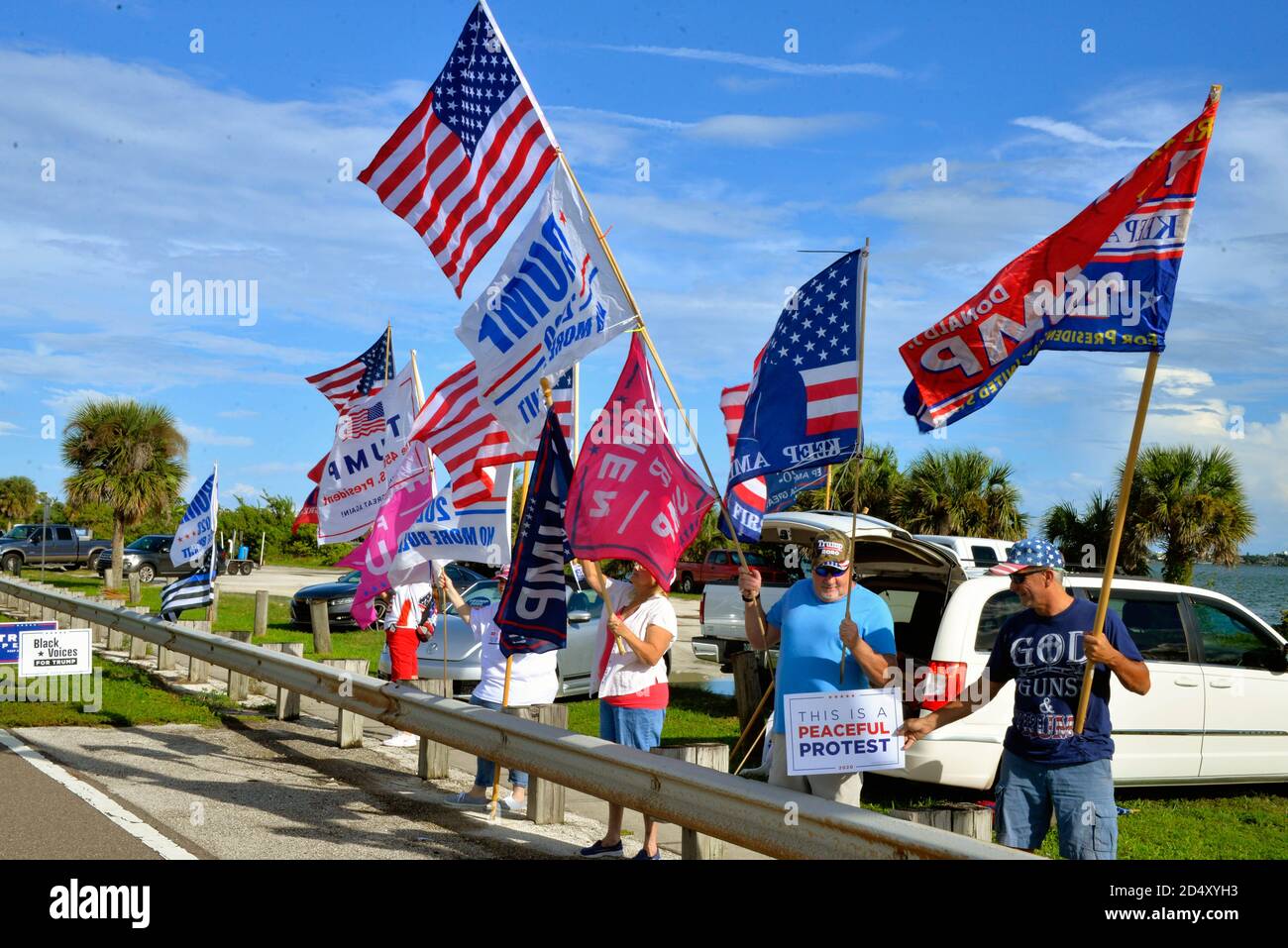 Melbourne. Brevard County. Florida. USA. October 11, 2020. Intense flag ...