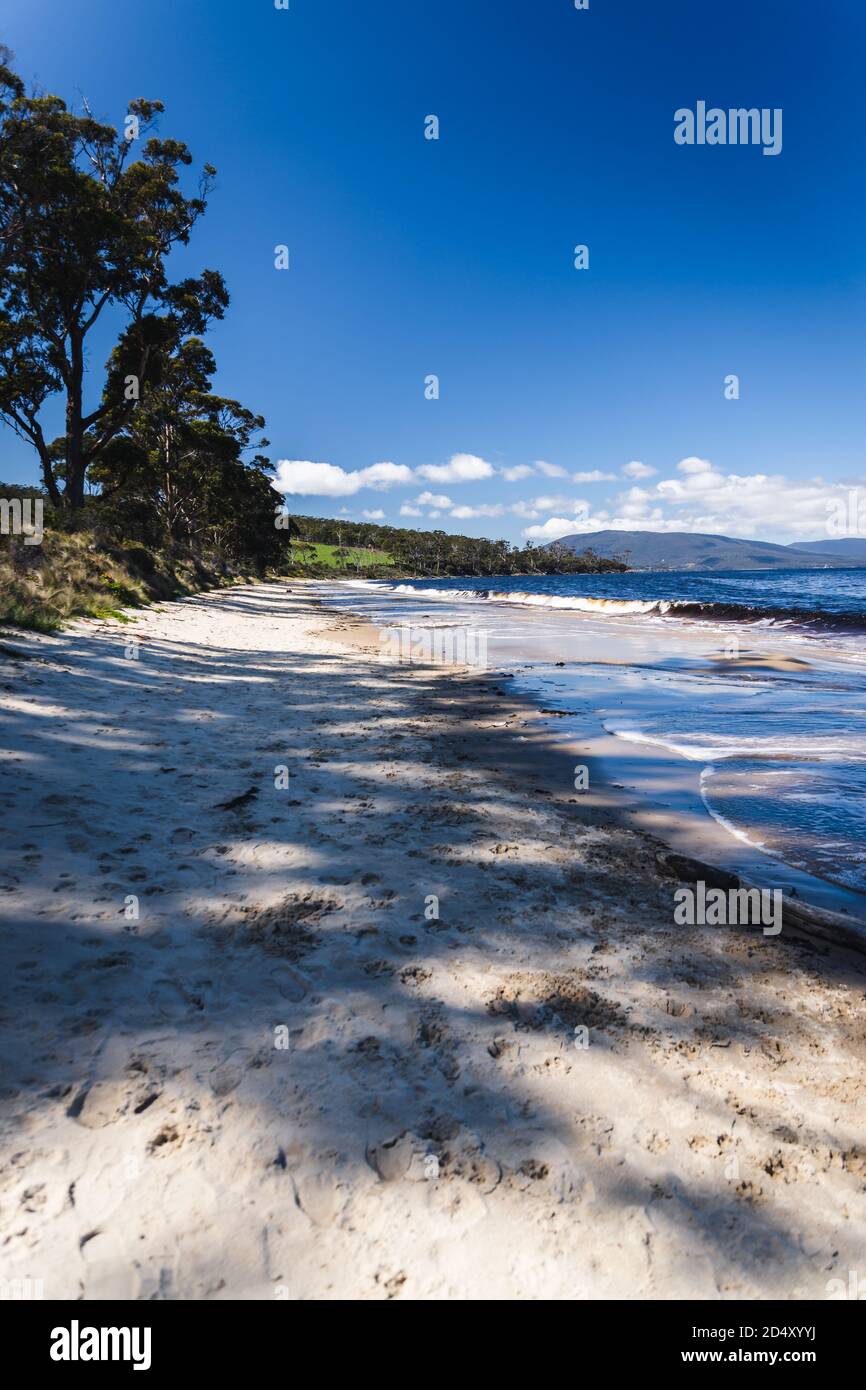 pristine beach landscape in Verona Sands in Tasmania, Australia near ...