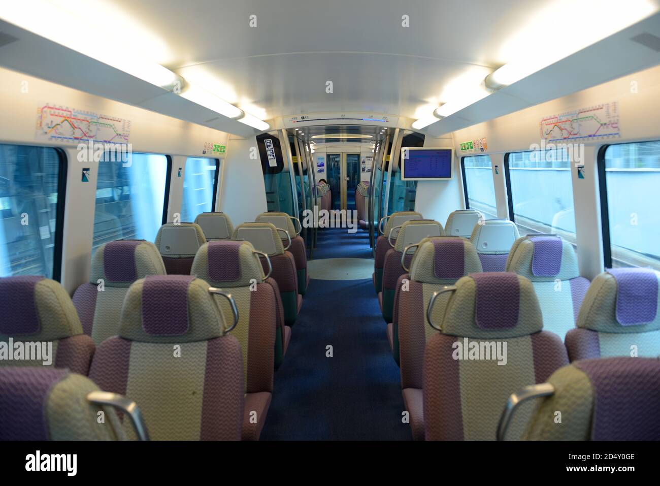 MTR Airport Express passenger car inside in Hong Kong, China Stock ...