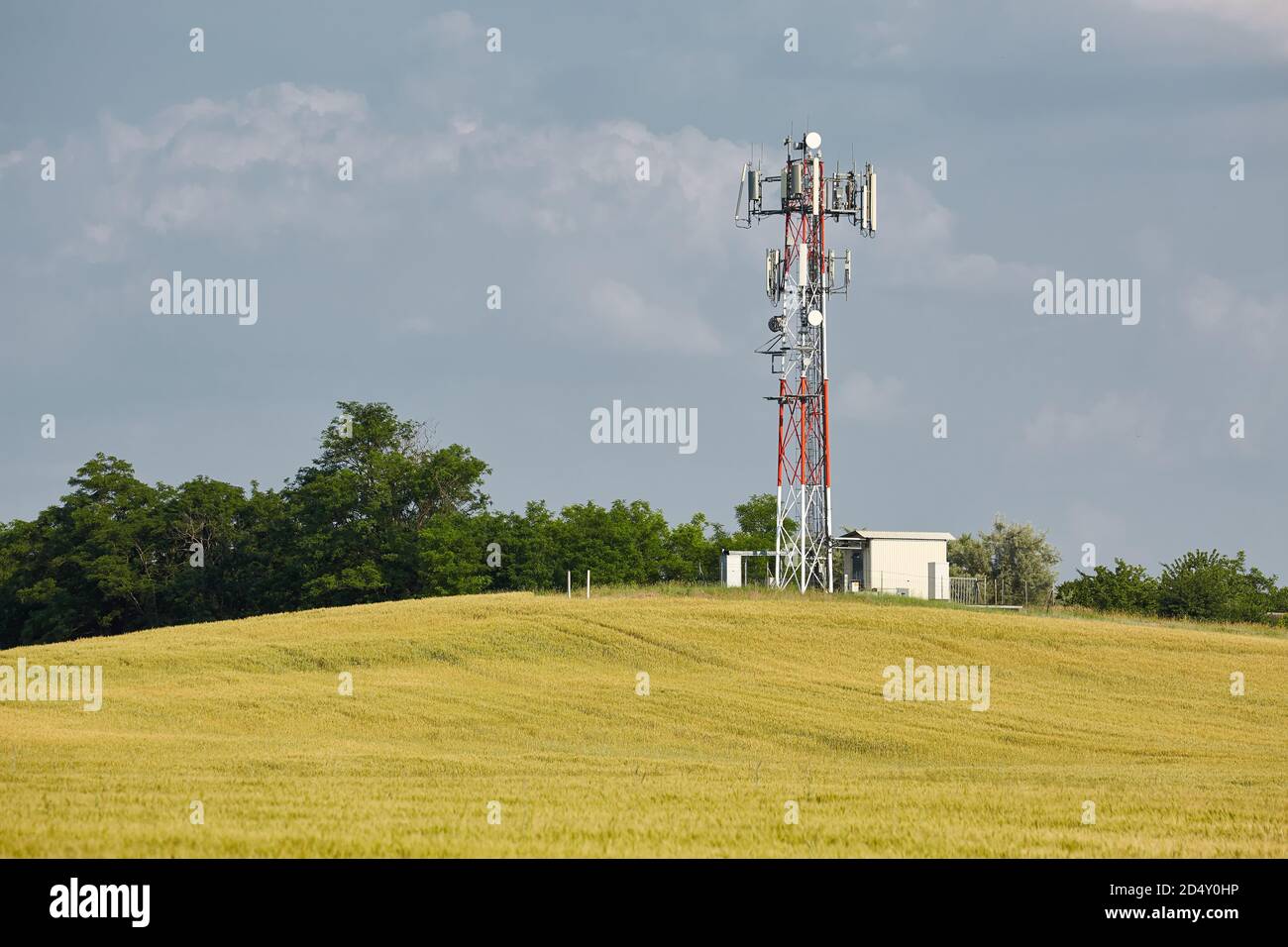Transmitter towers on a hill Stock Photo - Alamy