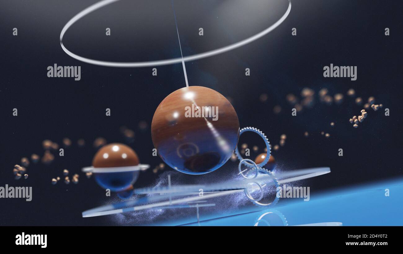 Solar System In Cube Clock