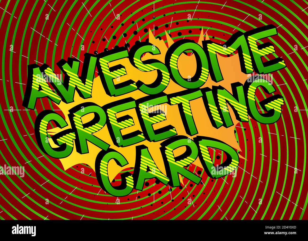Awesome Greeting Card Comic book style cartoon words on abstract comics ...